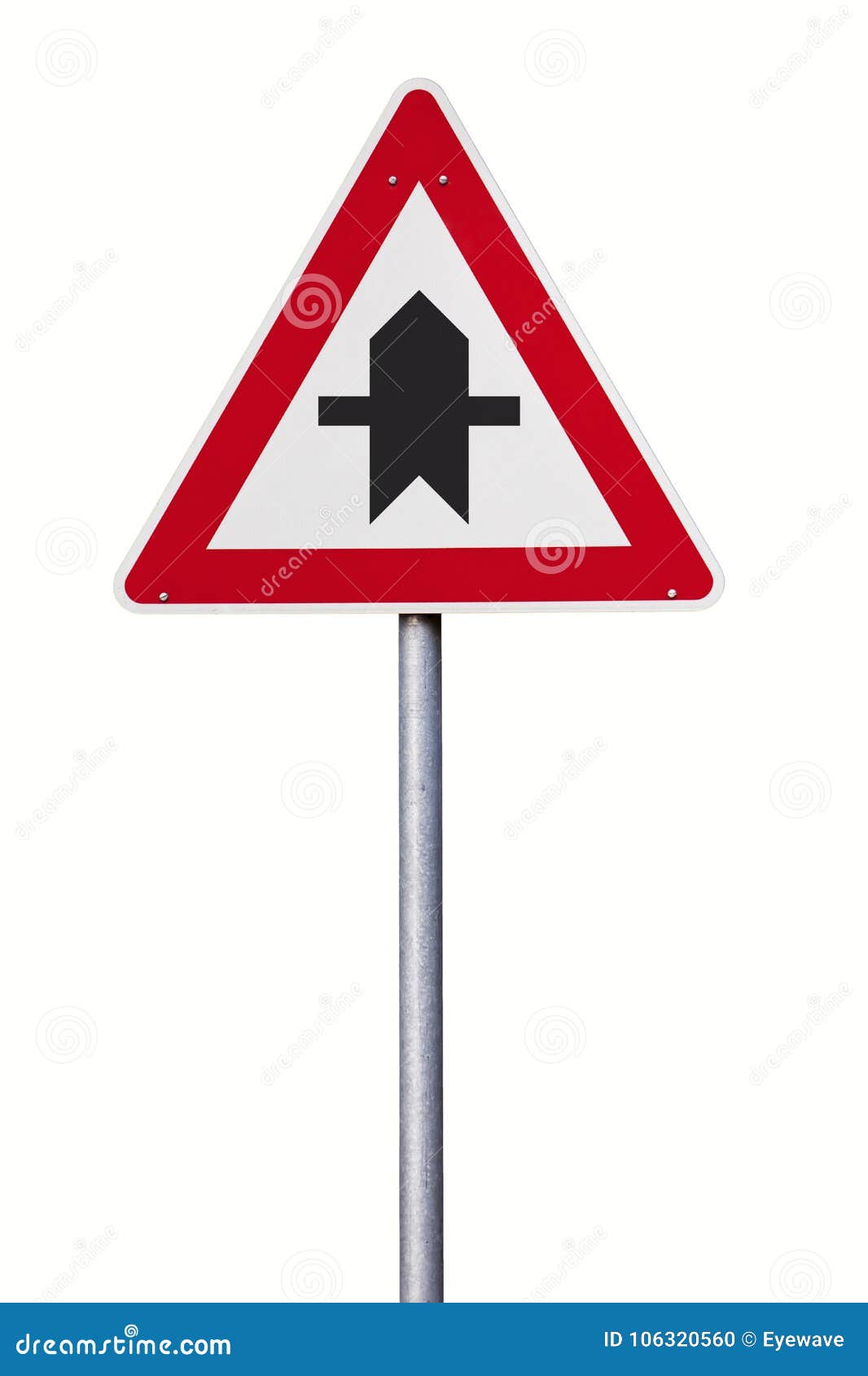 Segnale Stradale Della Precedenza Isolato Fotografia Stock - Immagine ...