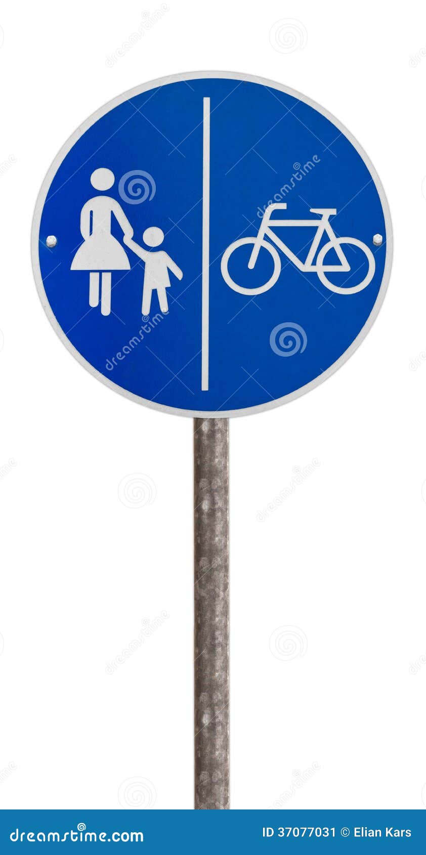 Segnale Stradale Per I Pedoni Ed I Ciclisti Immagine Stock - Immagine ...