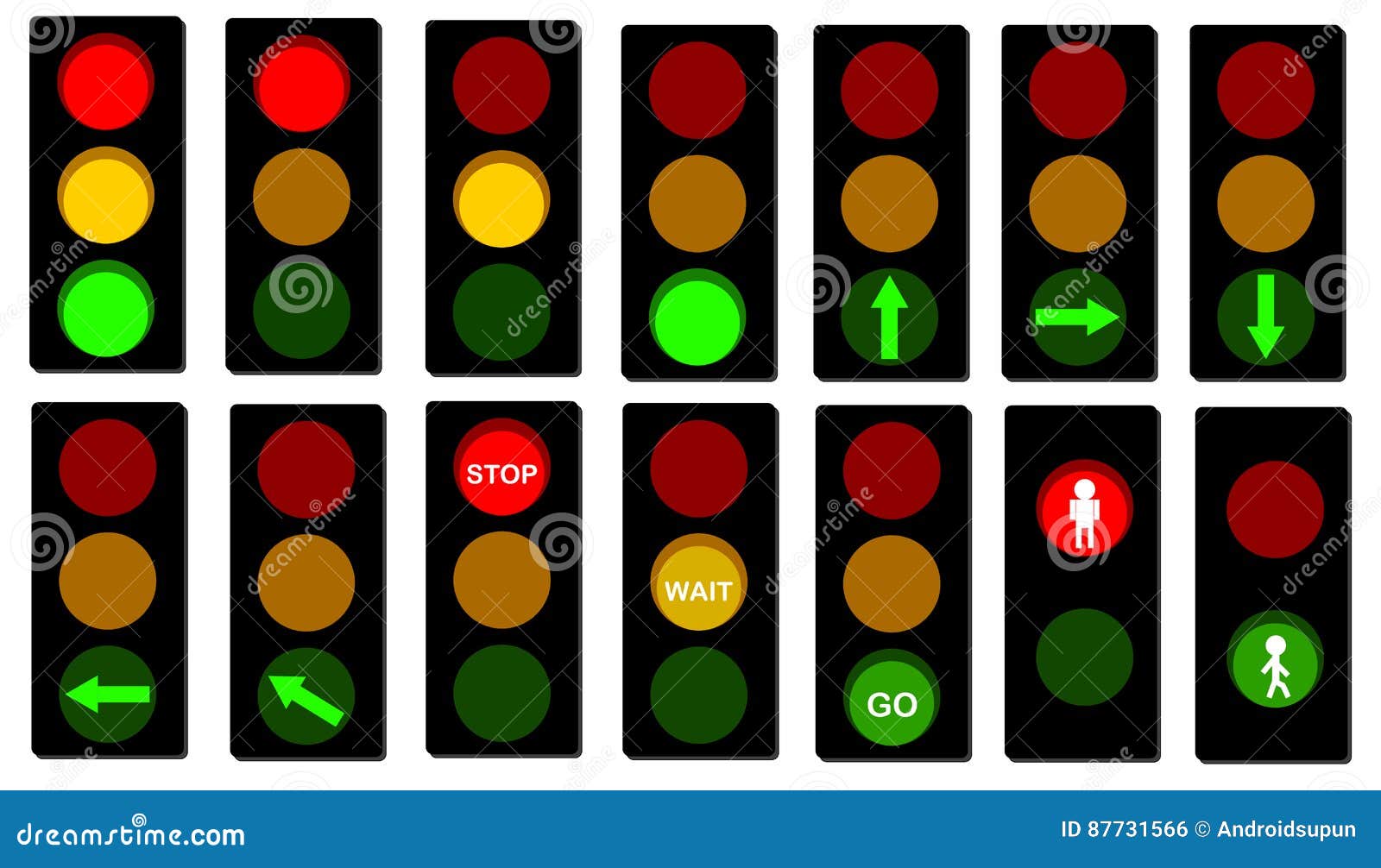 Segnali dei semafori illustrazione vettoriale. Illustrazione di città ...