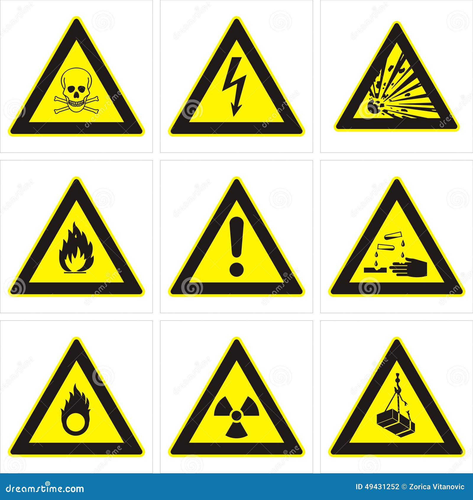 Segnali Di Pericolo Pericolosi Illustrazione di Stock - Illustrazione ...
