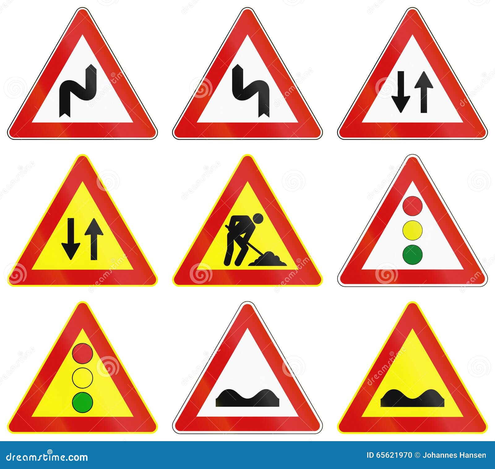 Segnali Stradali Utilizzati in Italia Illustrazione di Stock ...