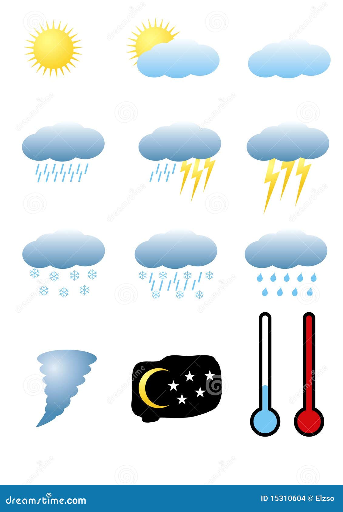 Segni di meteorologia illustrazione vettoriale. Illustrazione di ...