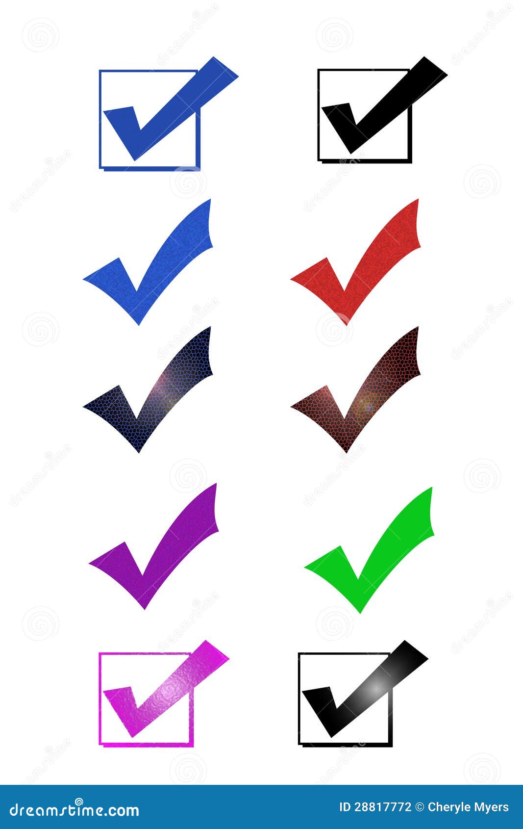 Segni di spunta illustrazione di stock. Illustrazione di assegno - 28817772