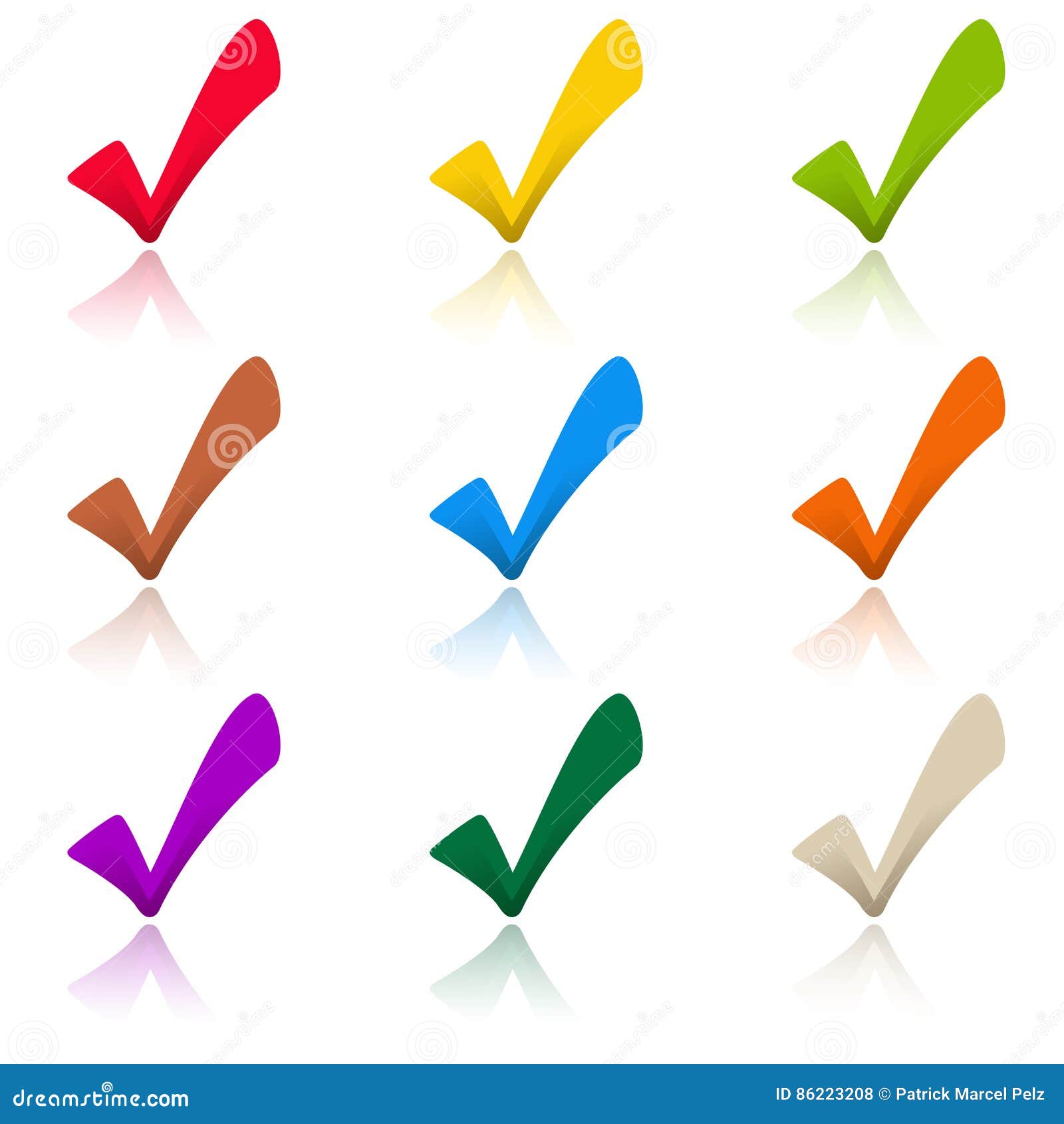 Segni Di Spunta Colorati Raccolta Illustrazione Vettoriale ...