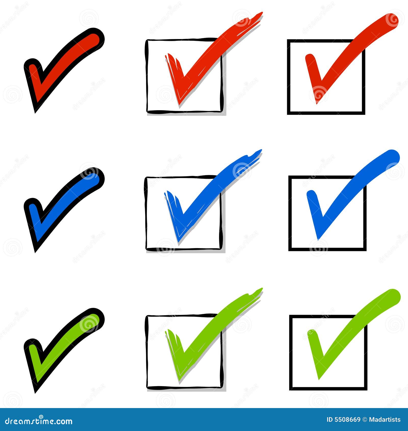 Segni Di Spunta Con Le Caselle Illustrazione di Stock - Illustrazione ...