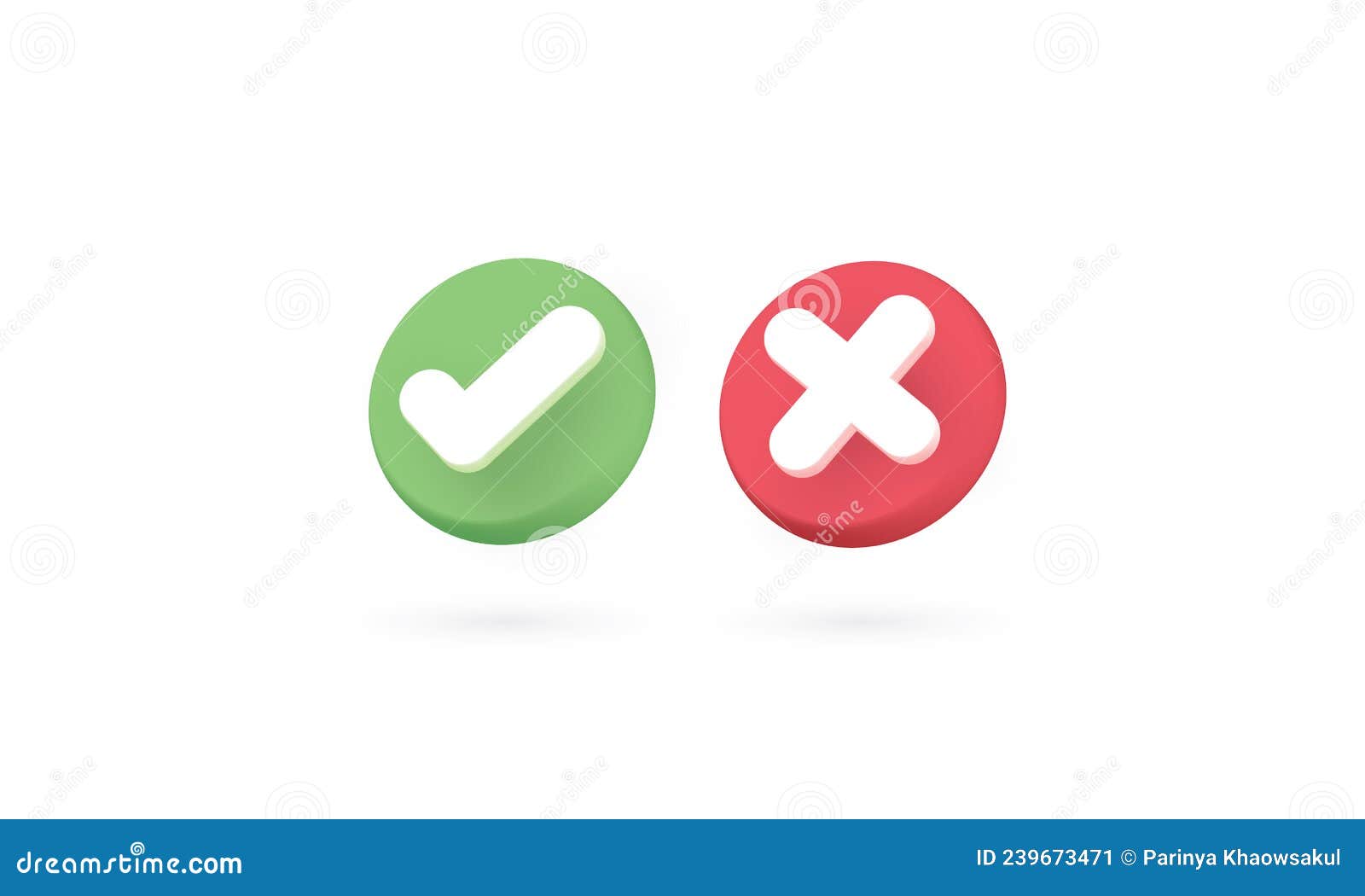 Segni Di Spunta Verde E Di Croce Rossa Illustrazione Vettoriale ...