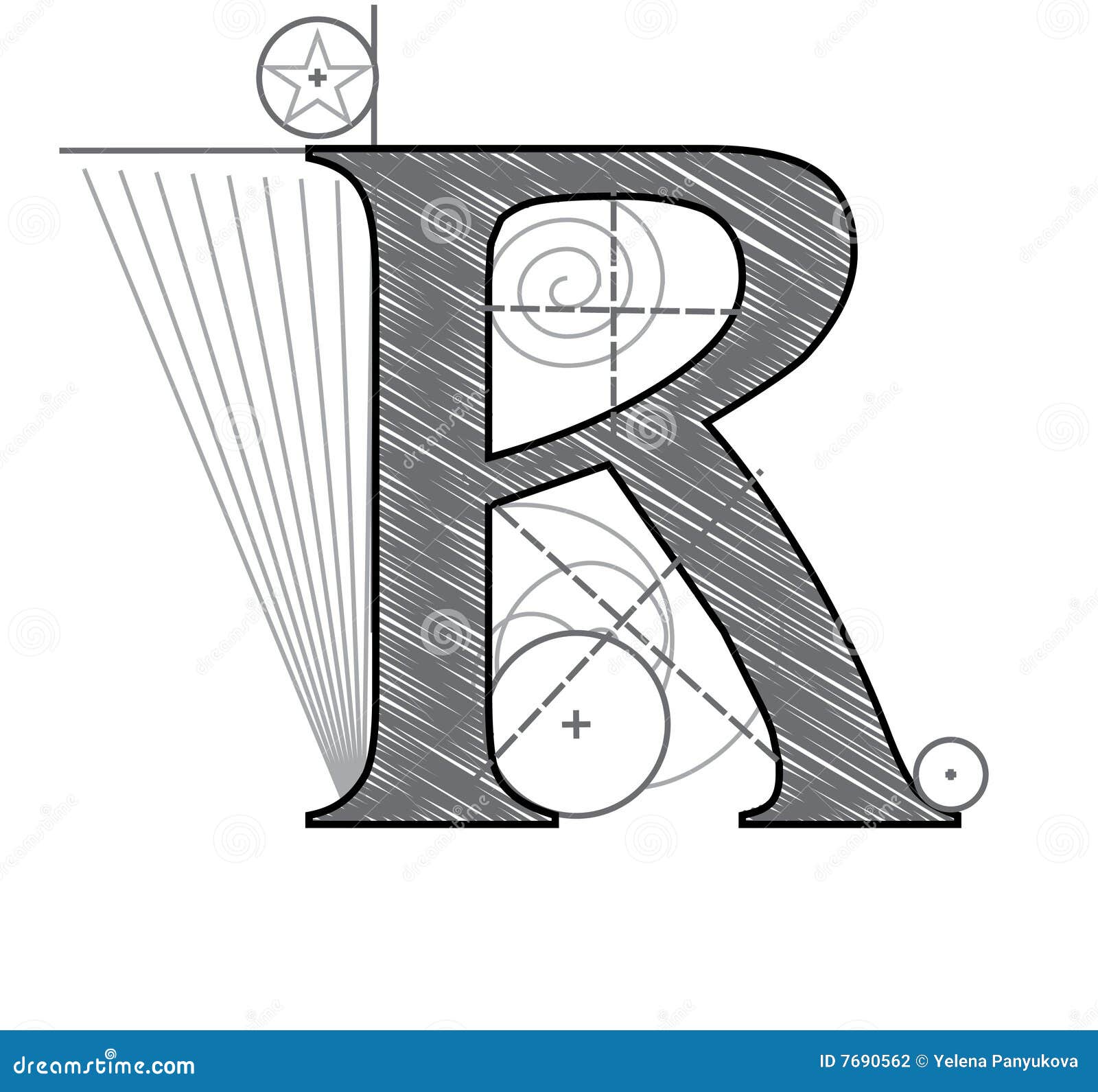 Segni la R con lettere illustrazione vettoriale. Illustrazione di ...