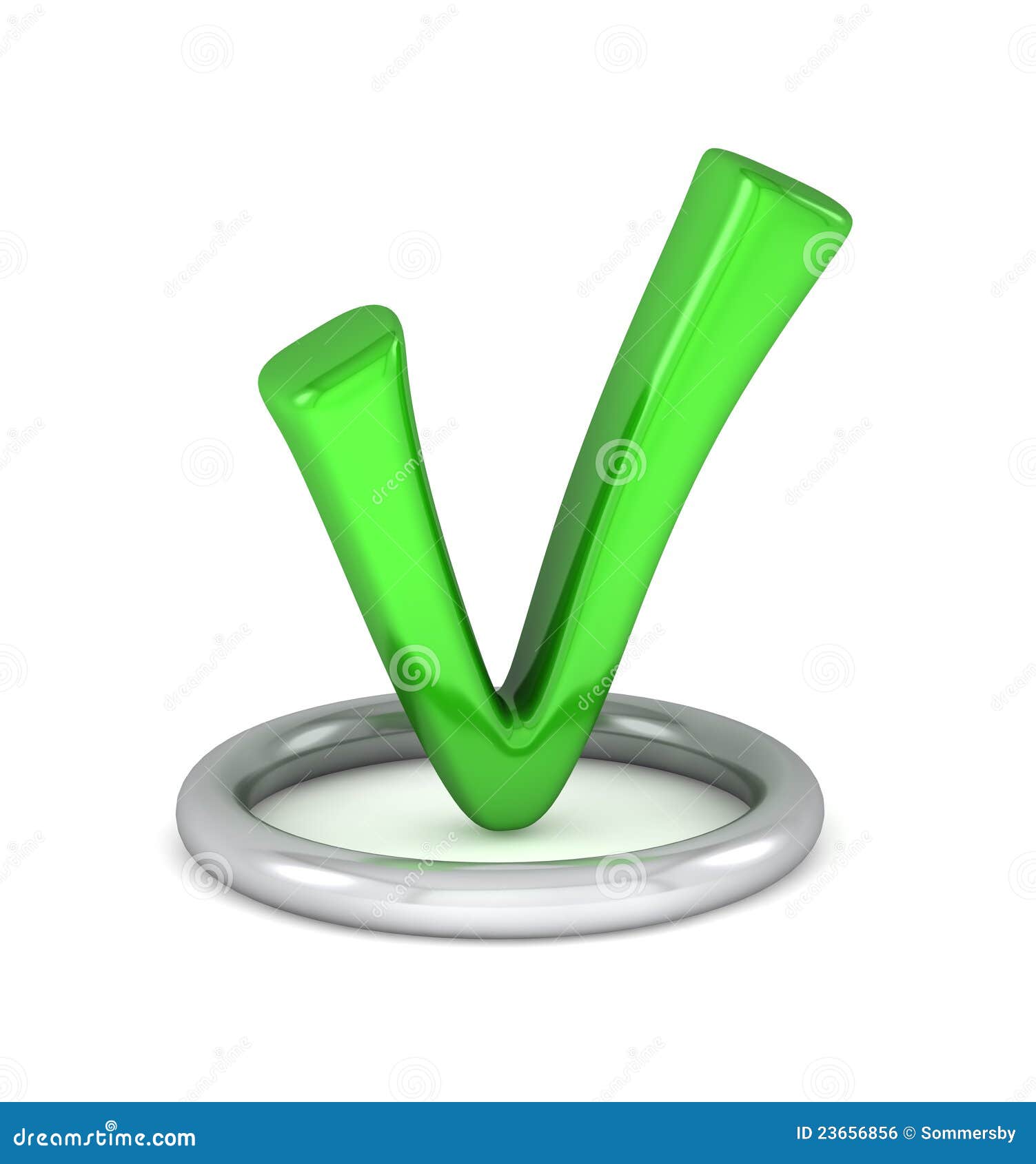 Segno Di Spunta Di Verde 3d Immagine. Immagine: 23656856