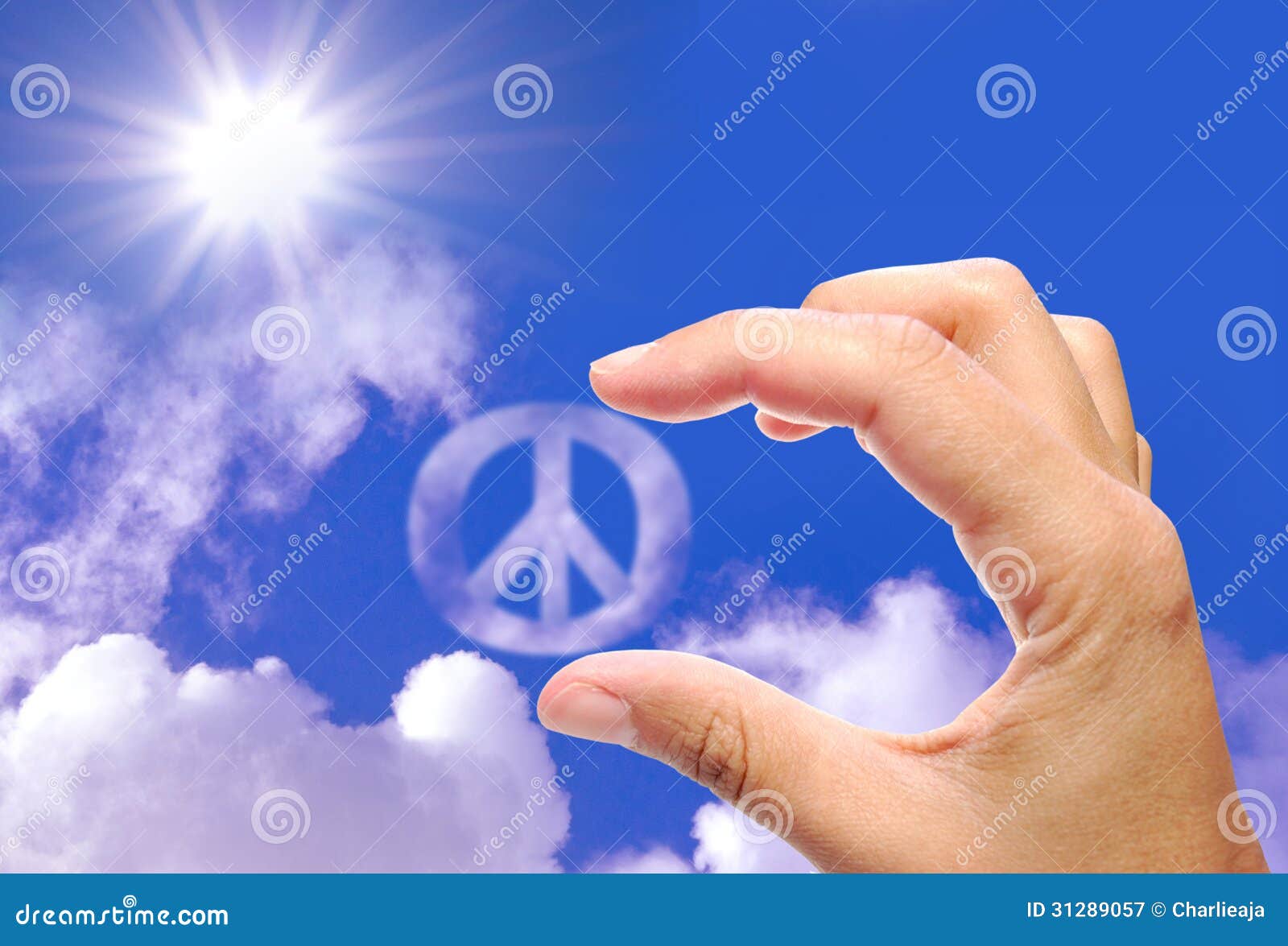 Segno di pace immagine stock. Immagine di nubi, metafora - 31289057
