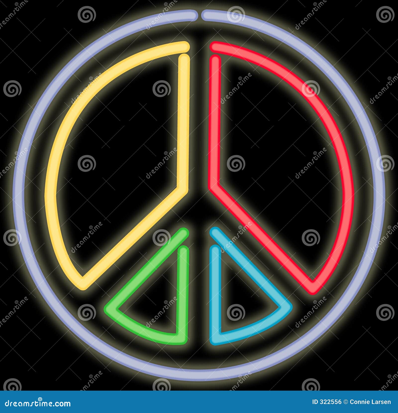 Segno di pace al neon illustrazione di stock. Illustrazione di trattato ...