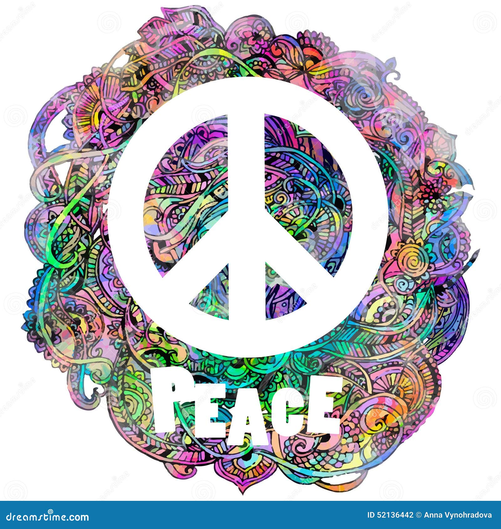 Segno di pace decorativo illustrazione di stock. Illustrazione di ...