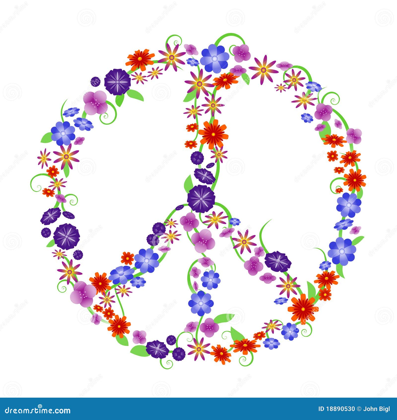 Segno di pace del fiore illustrazione vettoriale. Illustrazione di ...