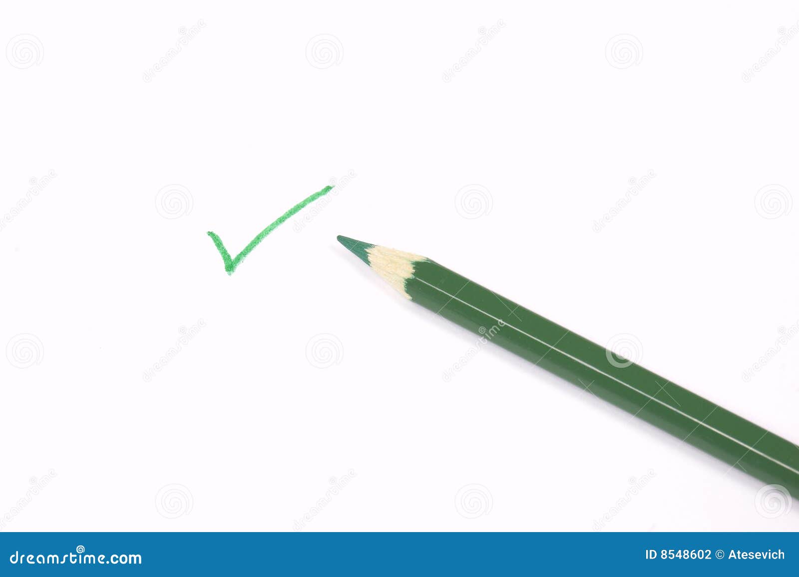 Segno Di Spunta E Matita Verdi Fotografia Stock - Immagine di scelta ...