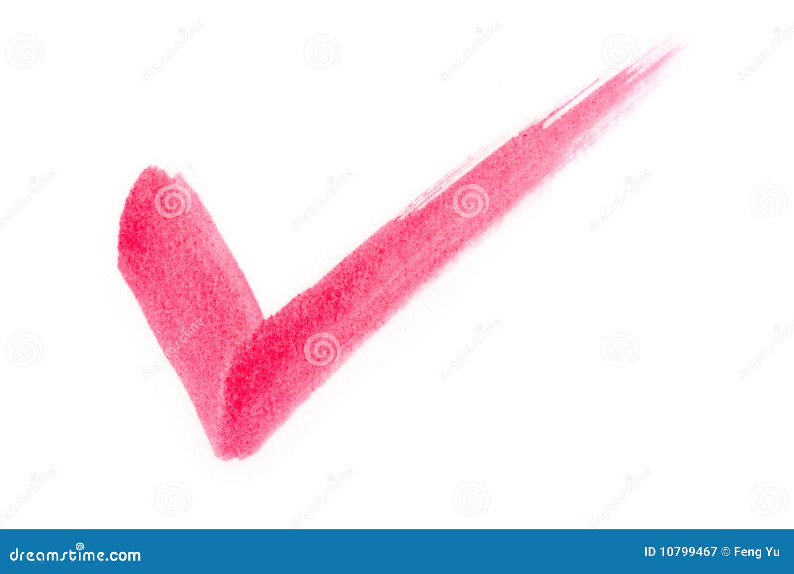 Segno di spunta rosso immagine stock. Immagine di vernice - 10799467