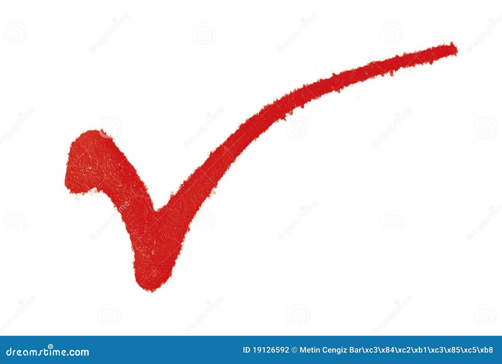 Segno di spunta rosso fotografia stock. Immagine di soluzione - 19126592