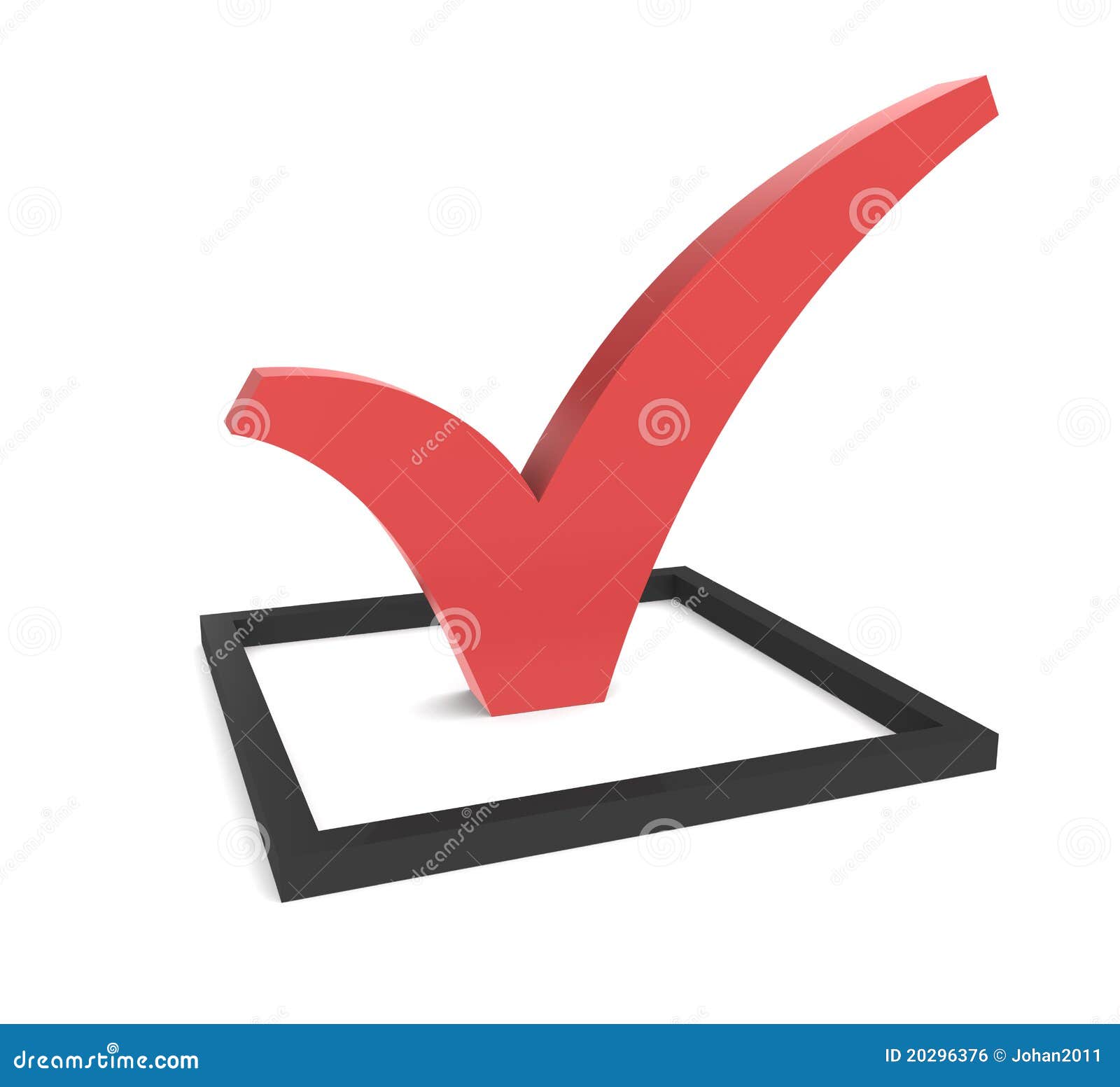 Segno Di Spunta Rosso in Casella Di Controllo Illustrazione di Stock ...