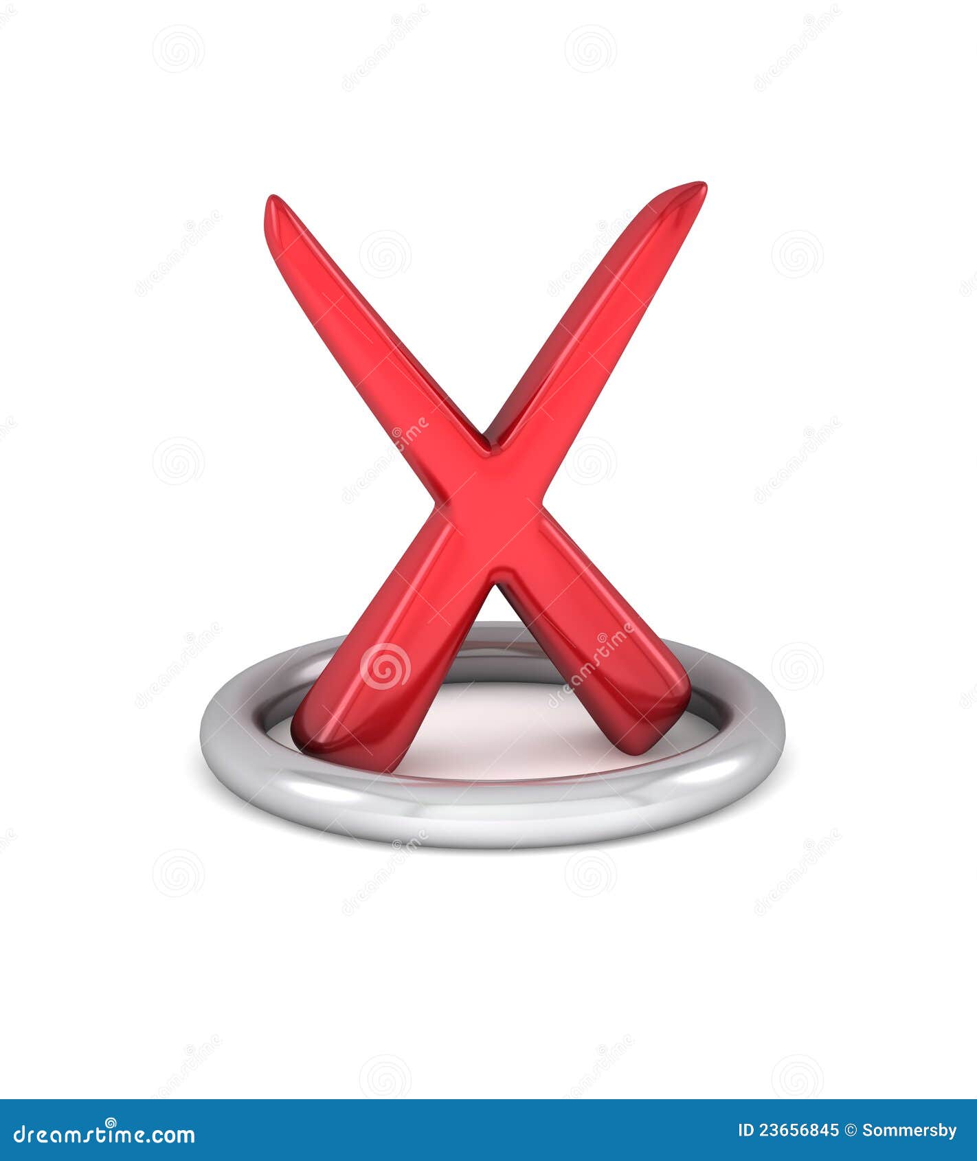 Segno Di Spunta Rosso Dell'annullamento Immagine. Immagine: 23656845