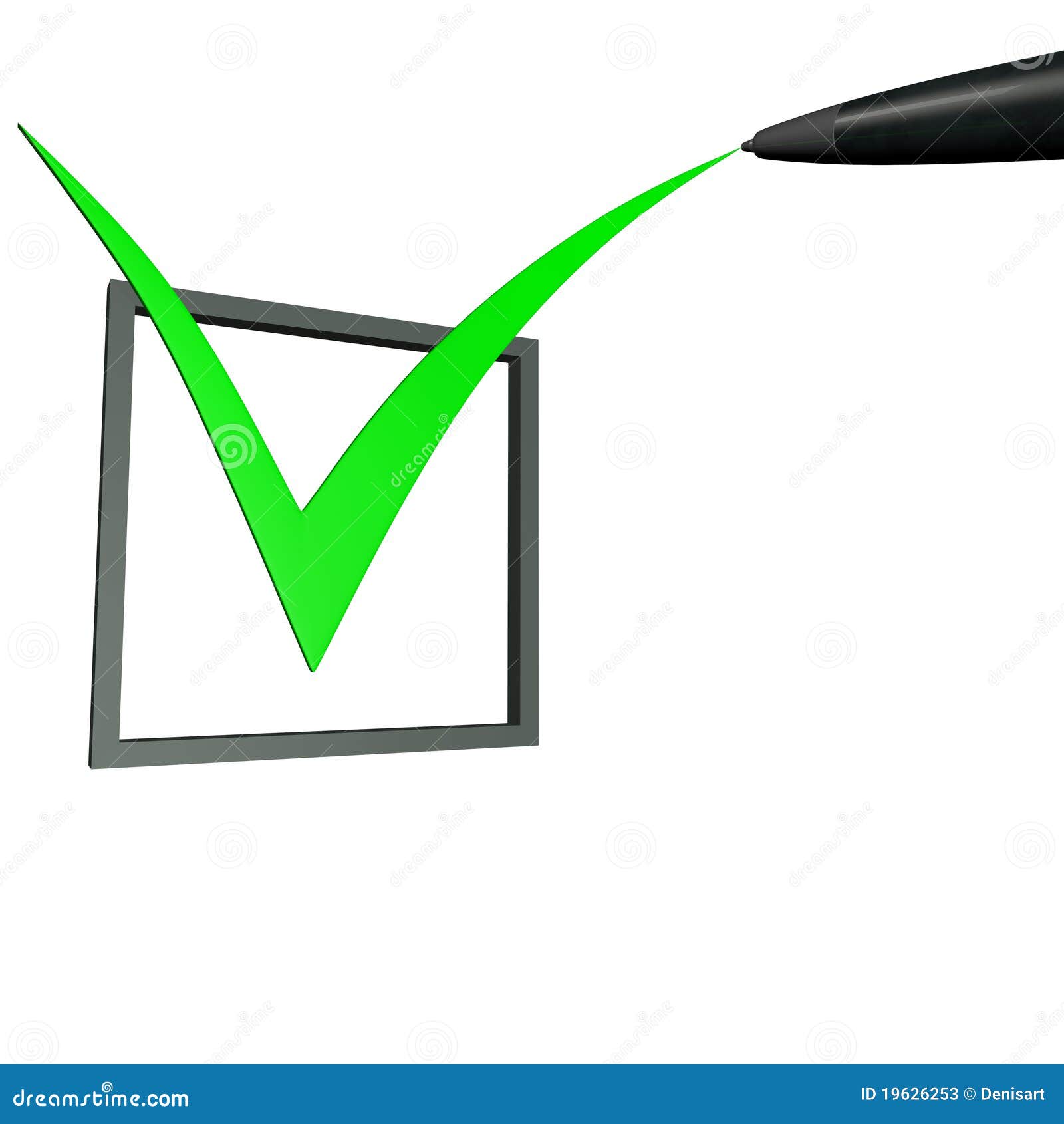 Segno di spunta verde 3d illustrazione di stock. Illustrazione di ...