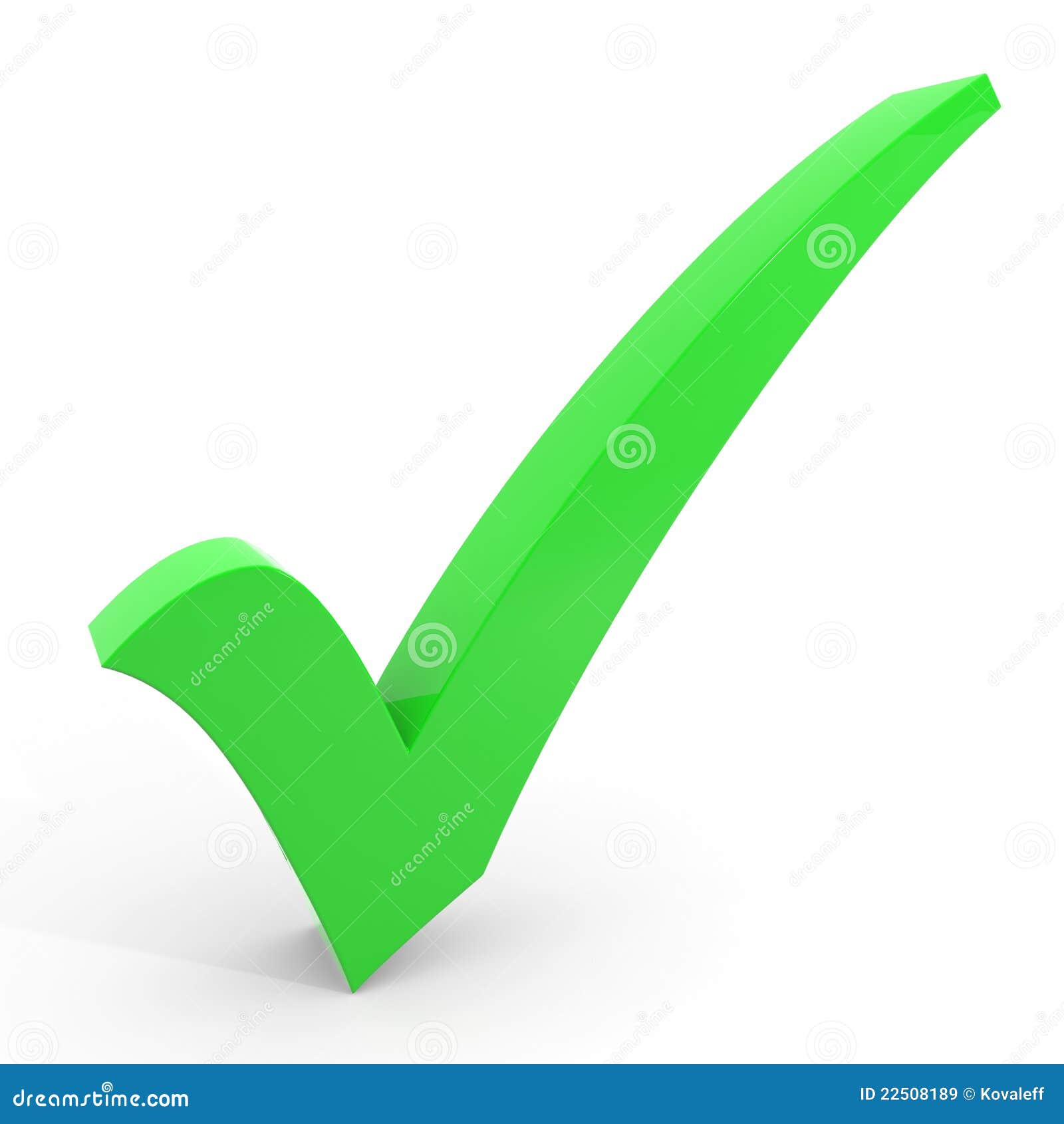 Segno di spunta verde 3D. illustrazione di stock. Illustrazione di ...