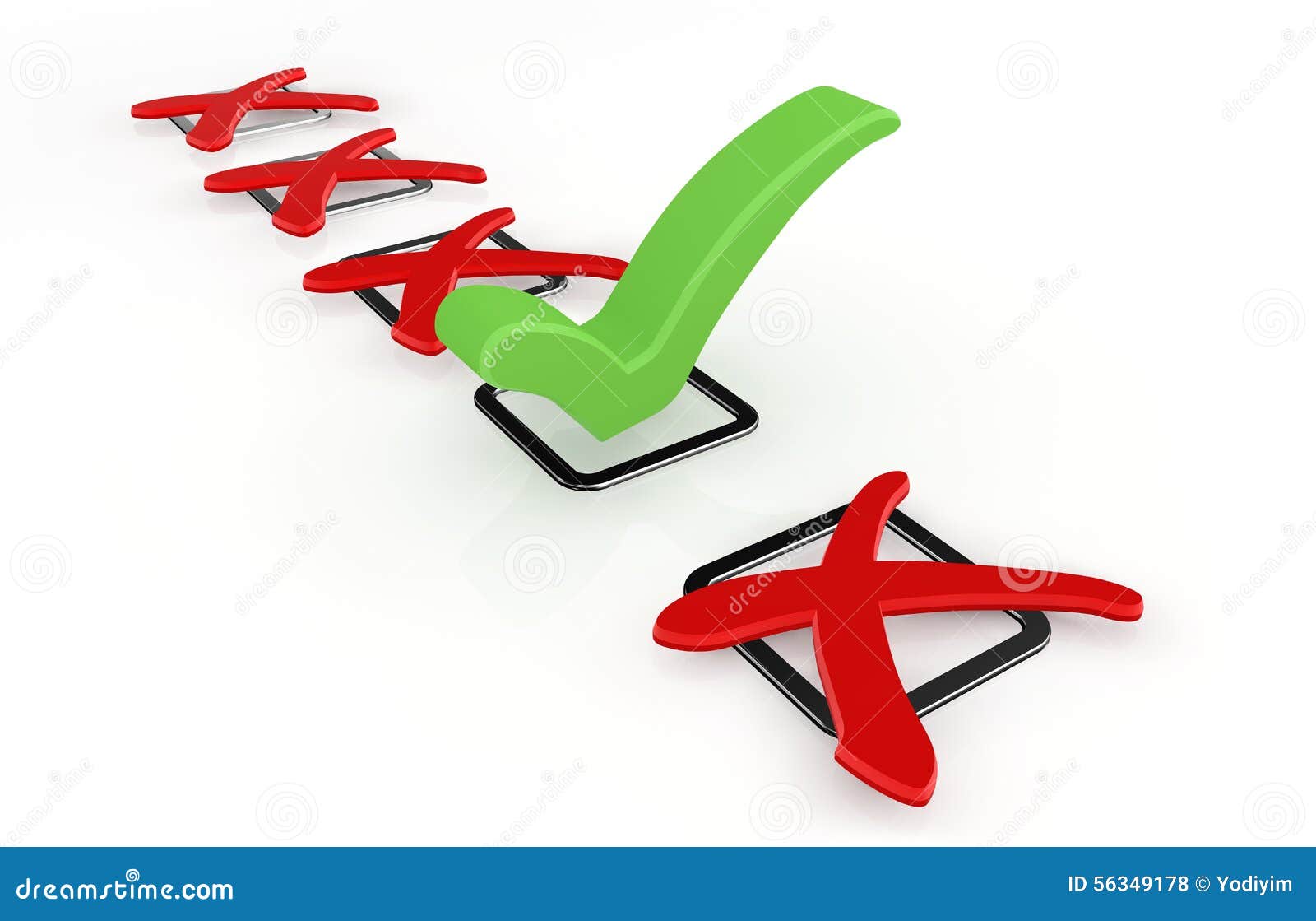 Segno Di Spunta Verde E Segno Rosso Di X Illustrazione di Stock ...