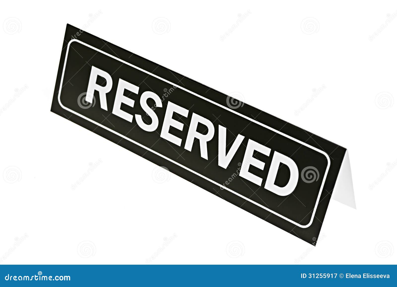Segno riservato su bianco immagine stock. Immagine di stampato - 31255917