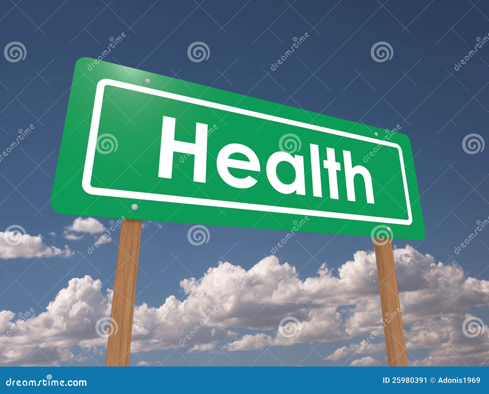 Segno Verde Con Salute Del Testo Immagine Stock - Immagine di ...