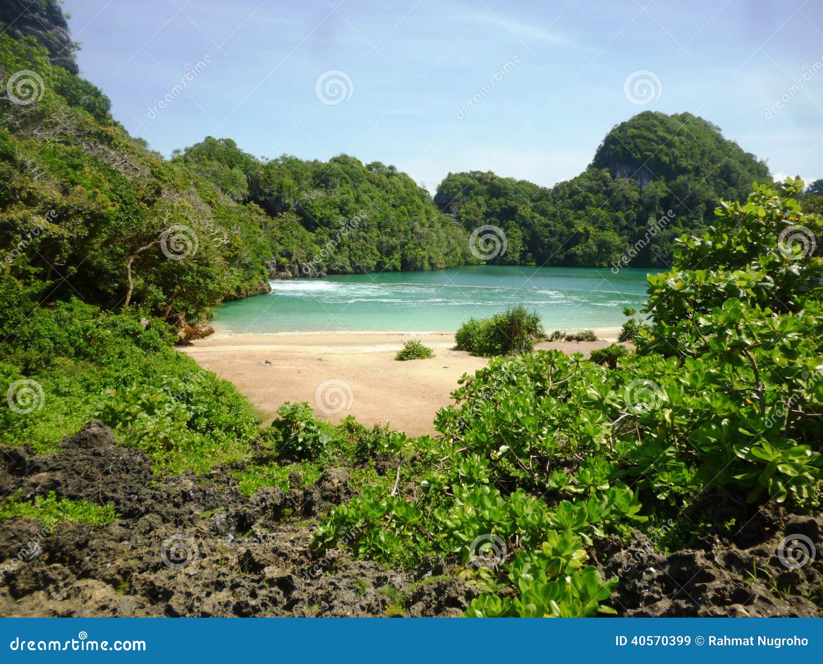 Segoro anakan beach stock image. Image of located, boat - 40570399