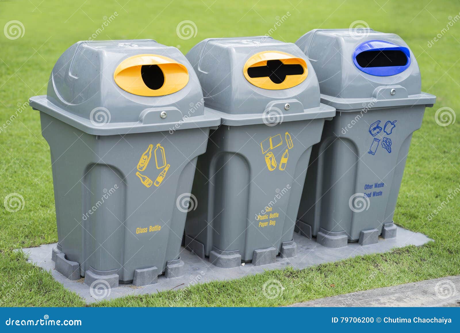Segregated Waste Bins for Garbage Stock Photo - Image of plastic, dump ...