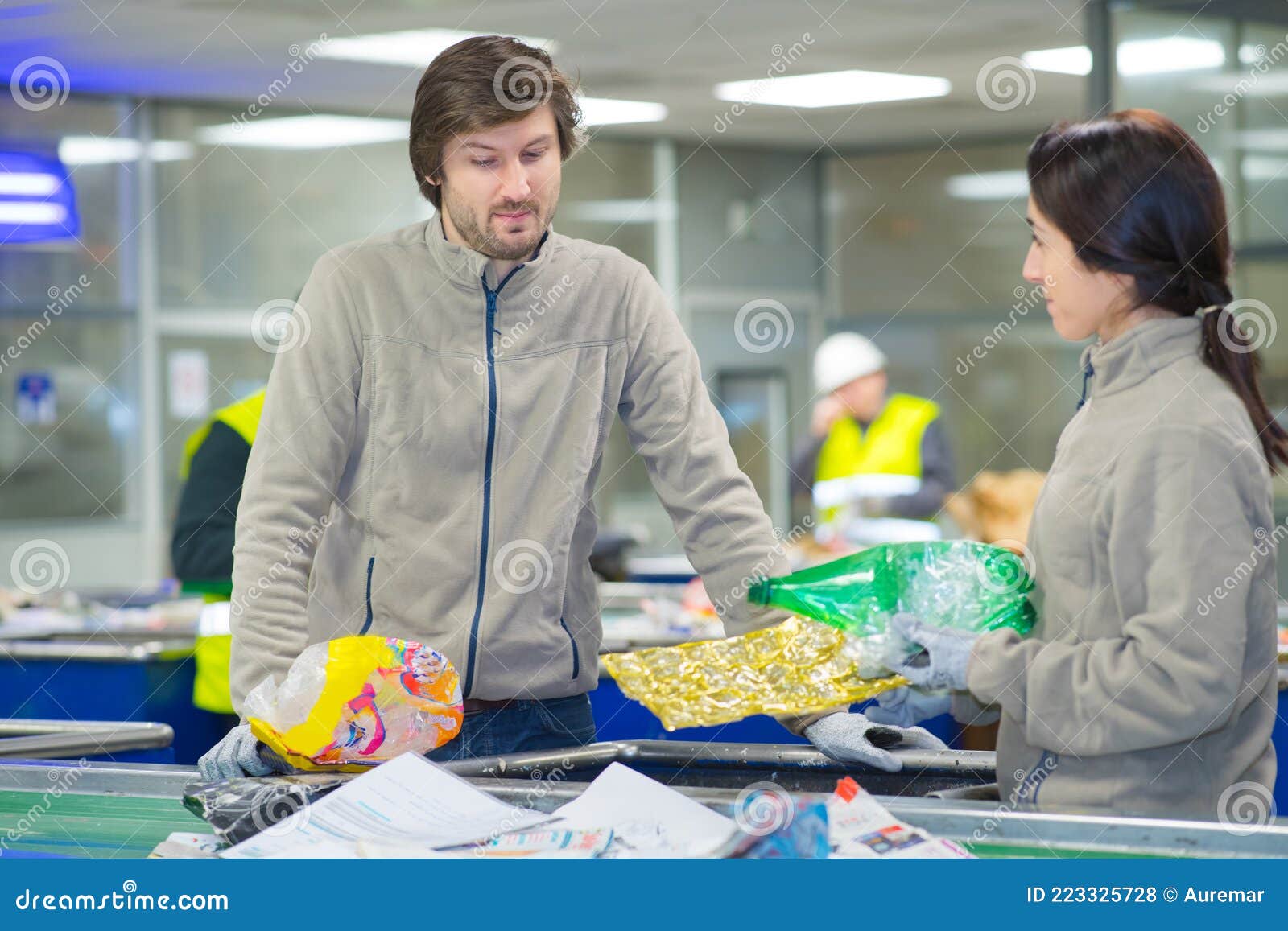 Segregating Reusable Plastic To Non-reusable Ones Stock Photo - Image ...