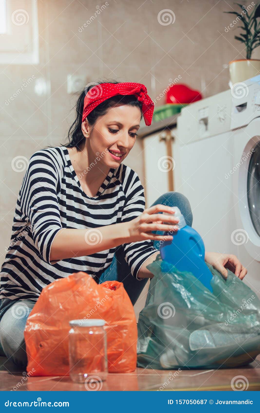 Person Segregating Plastic Bottles Stock Photography | CartoonDealer ...