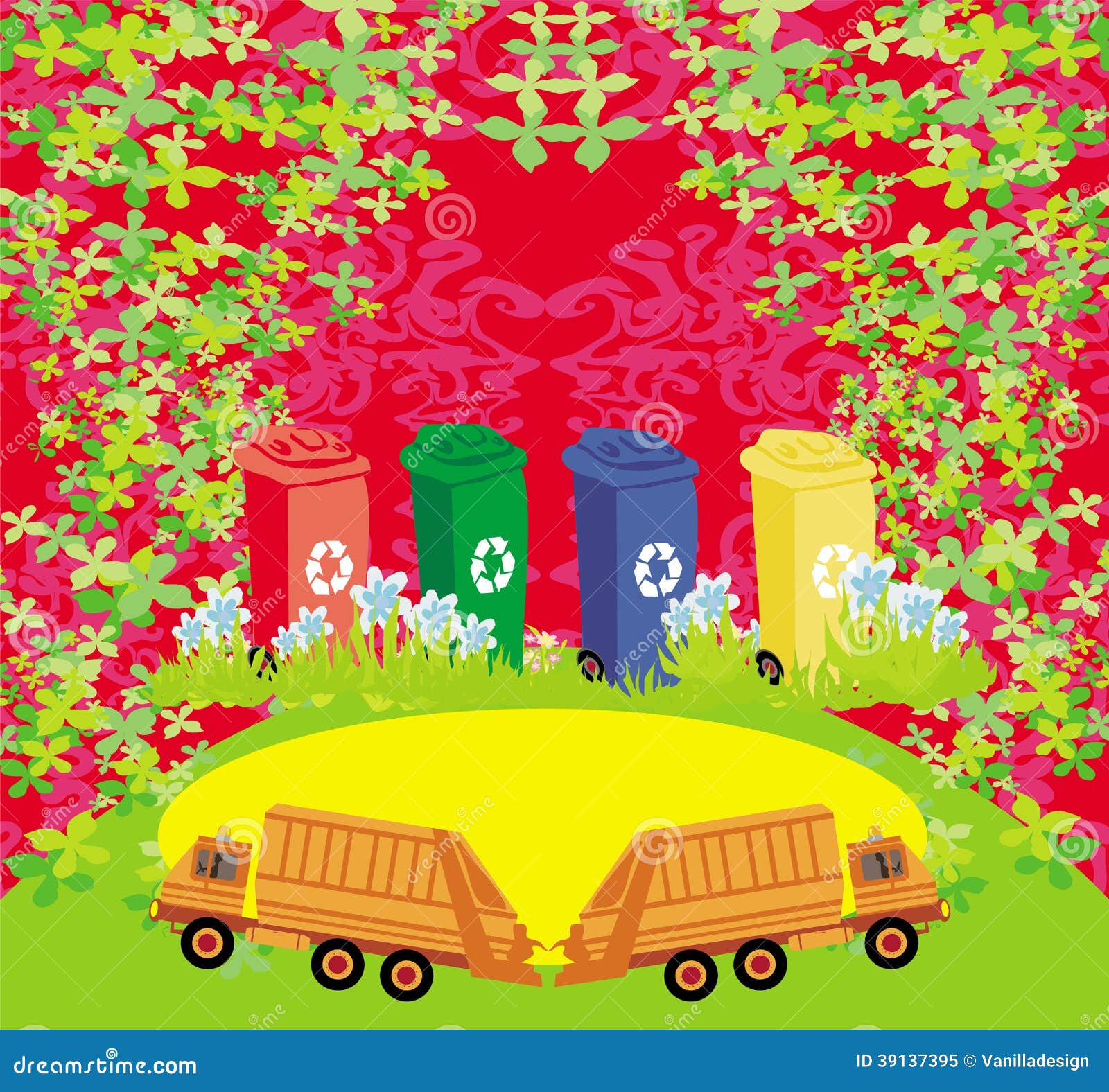 Segregation Of Garbage Card Cartoon Vector | CartoonDealer.com #39137395