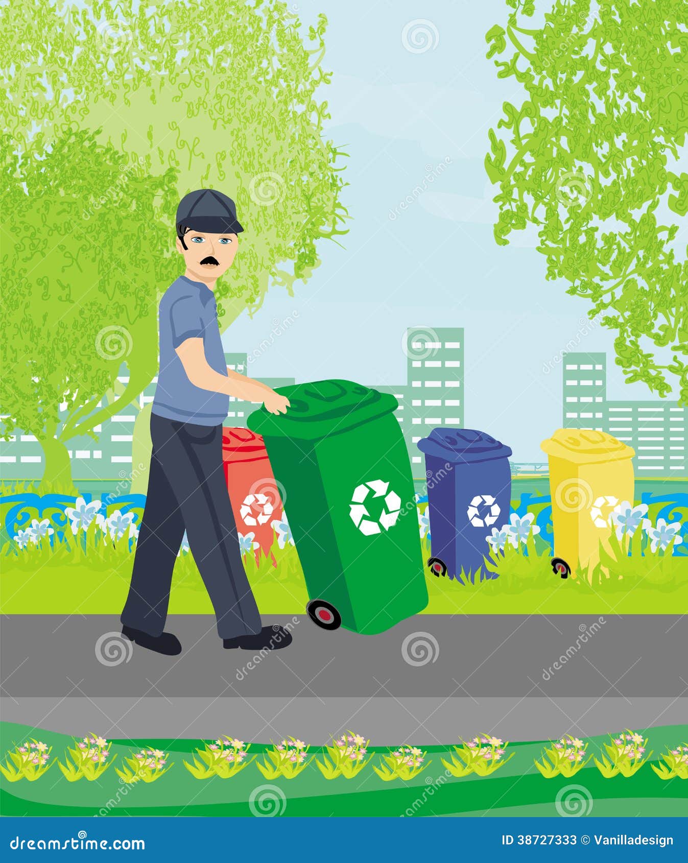 Segregation Of Garbage Cartoon Vector | CartoonDealer.com #38727333
