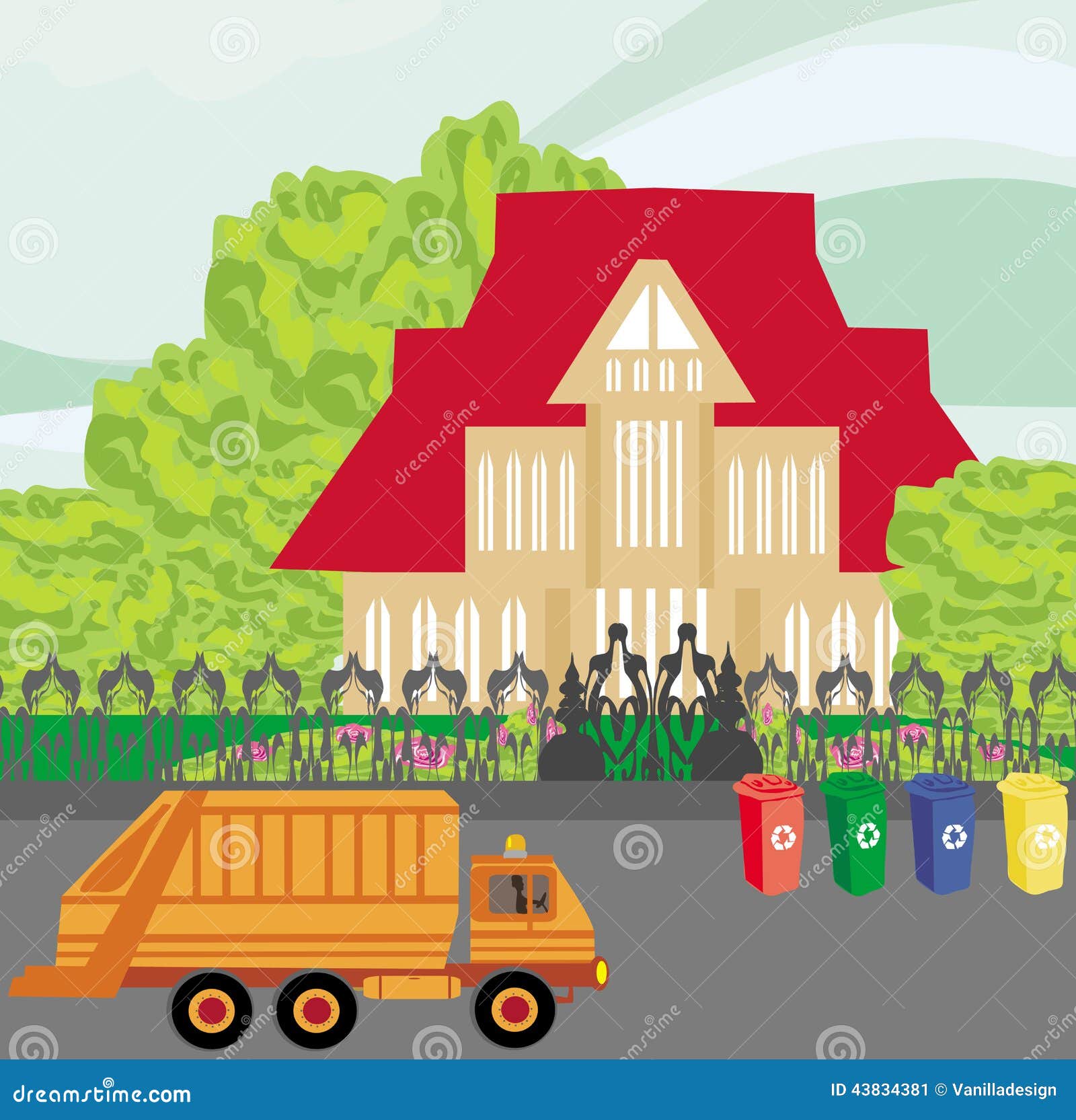 Segregation Of Garbage Cartoon Vector | CartoonDealer.com #43834381