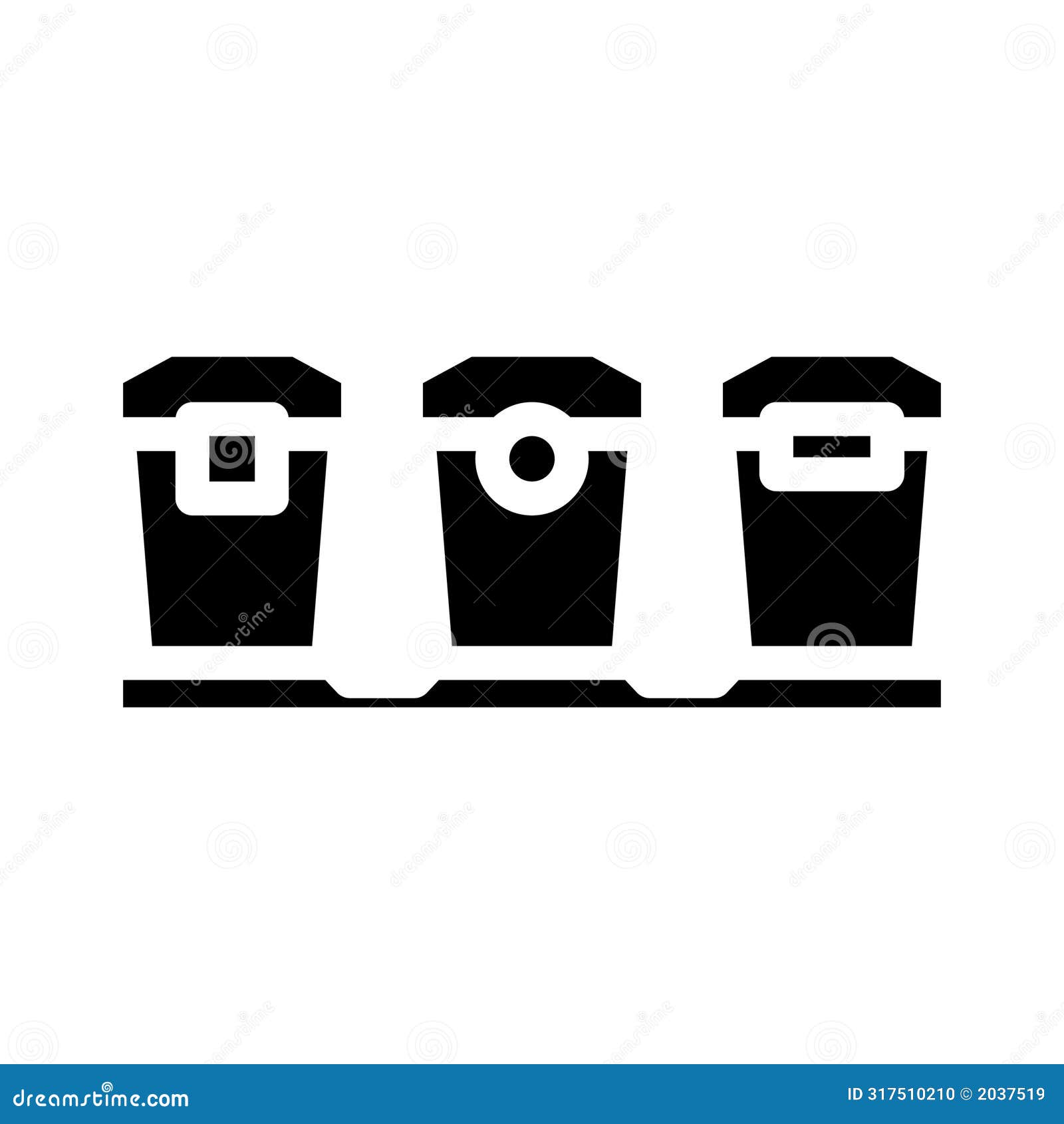 Segregation Waste Sorting Glyph Icon Vector Illustration Stock Vector ...