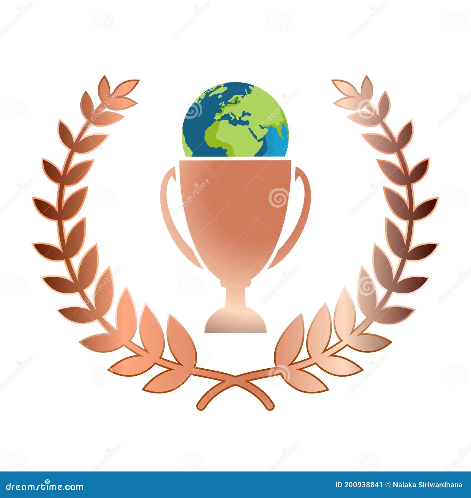 Segundo Lugar Con Copa De Bronce. Ilustración del Vector - Ilustración ...