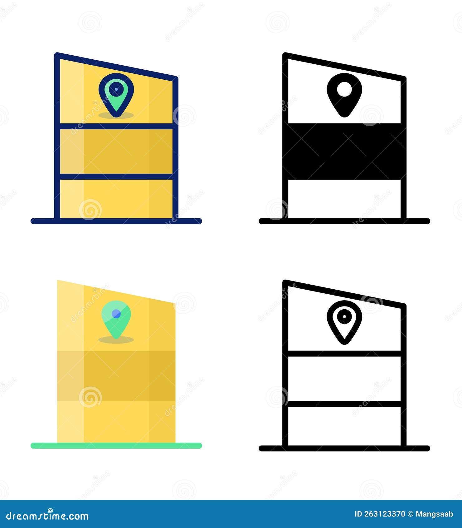 Segundo Piso. Iconos De Puntero Y Ubicación. Ilustración del Vector ...