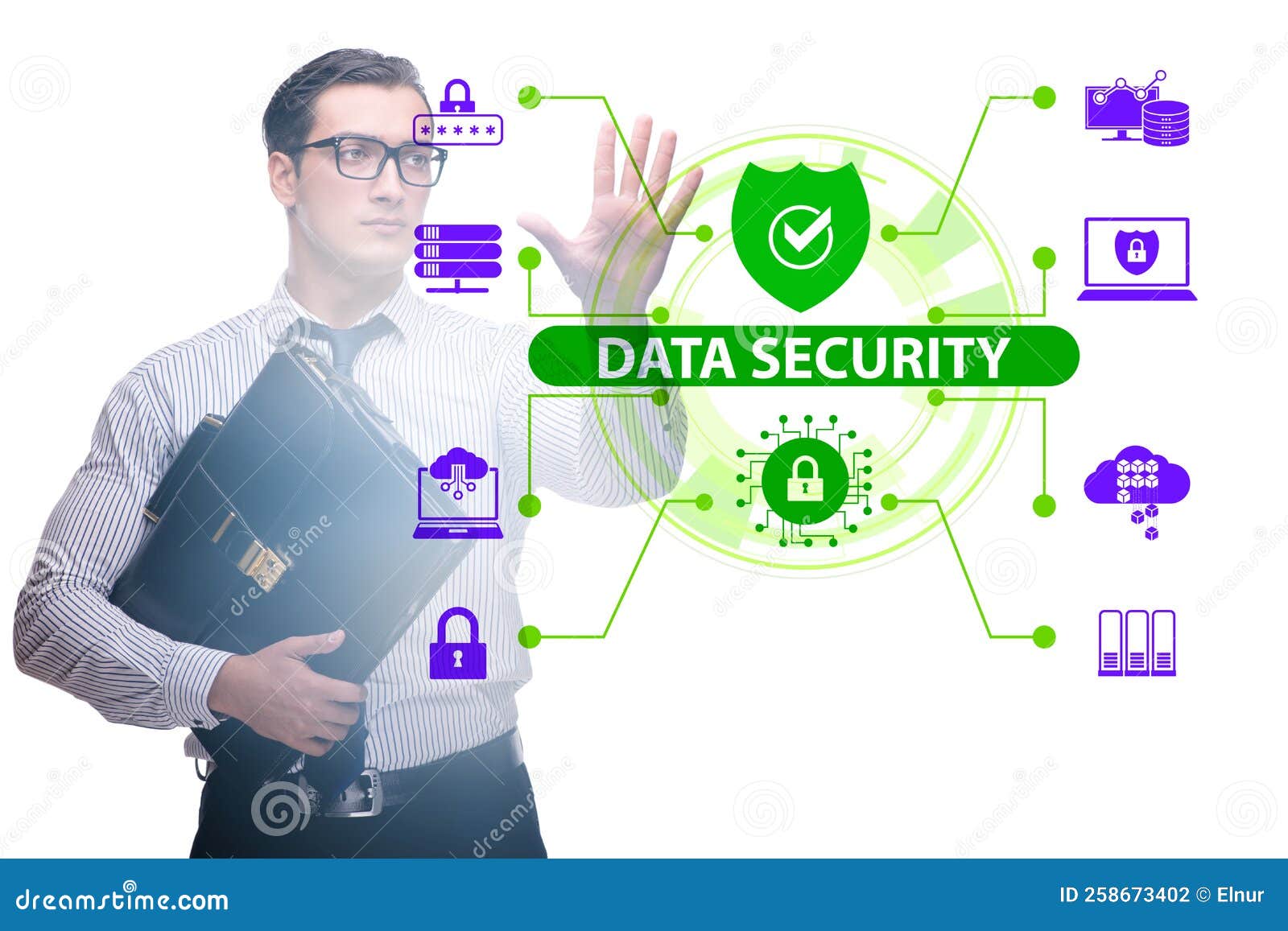 Seguridad De Datos En El Concepto De Ciberseguridad Stock de ...