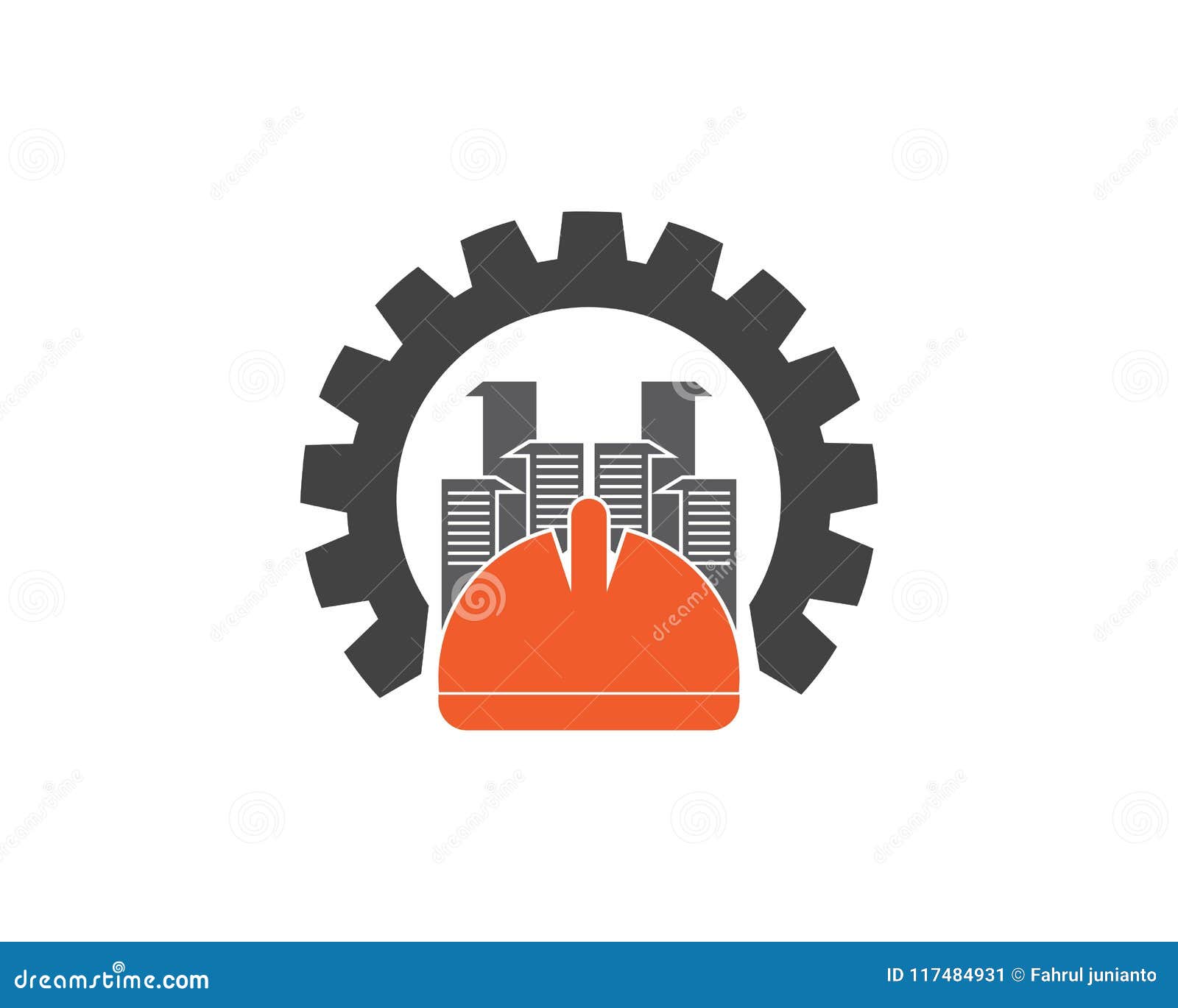 Seguridad Del Casco Que Construye a Logo Design Template Ilustración ...