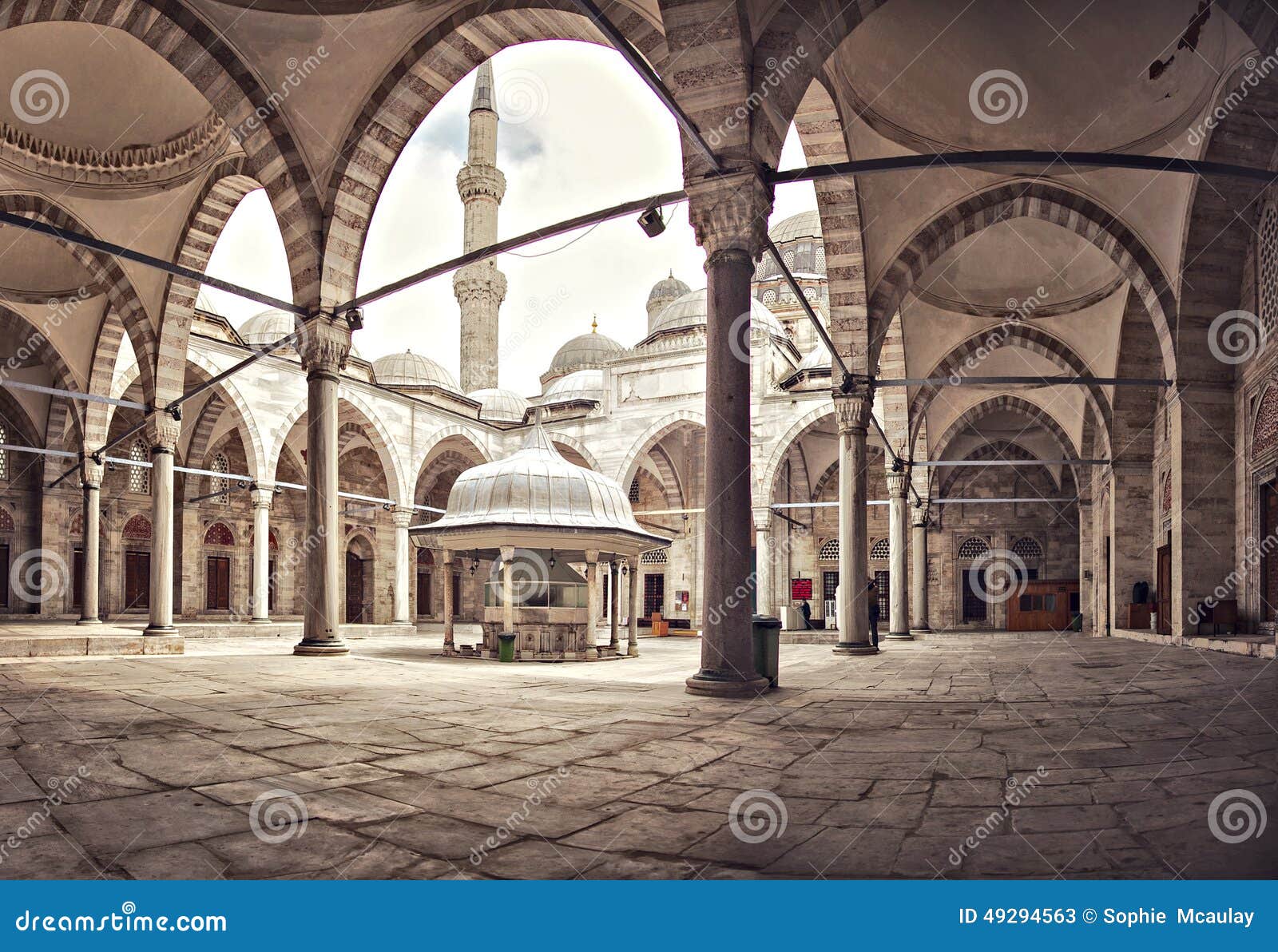 Sehzade mosque courtyard stock image. Image of courtyard - 49294563