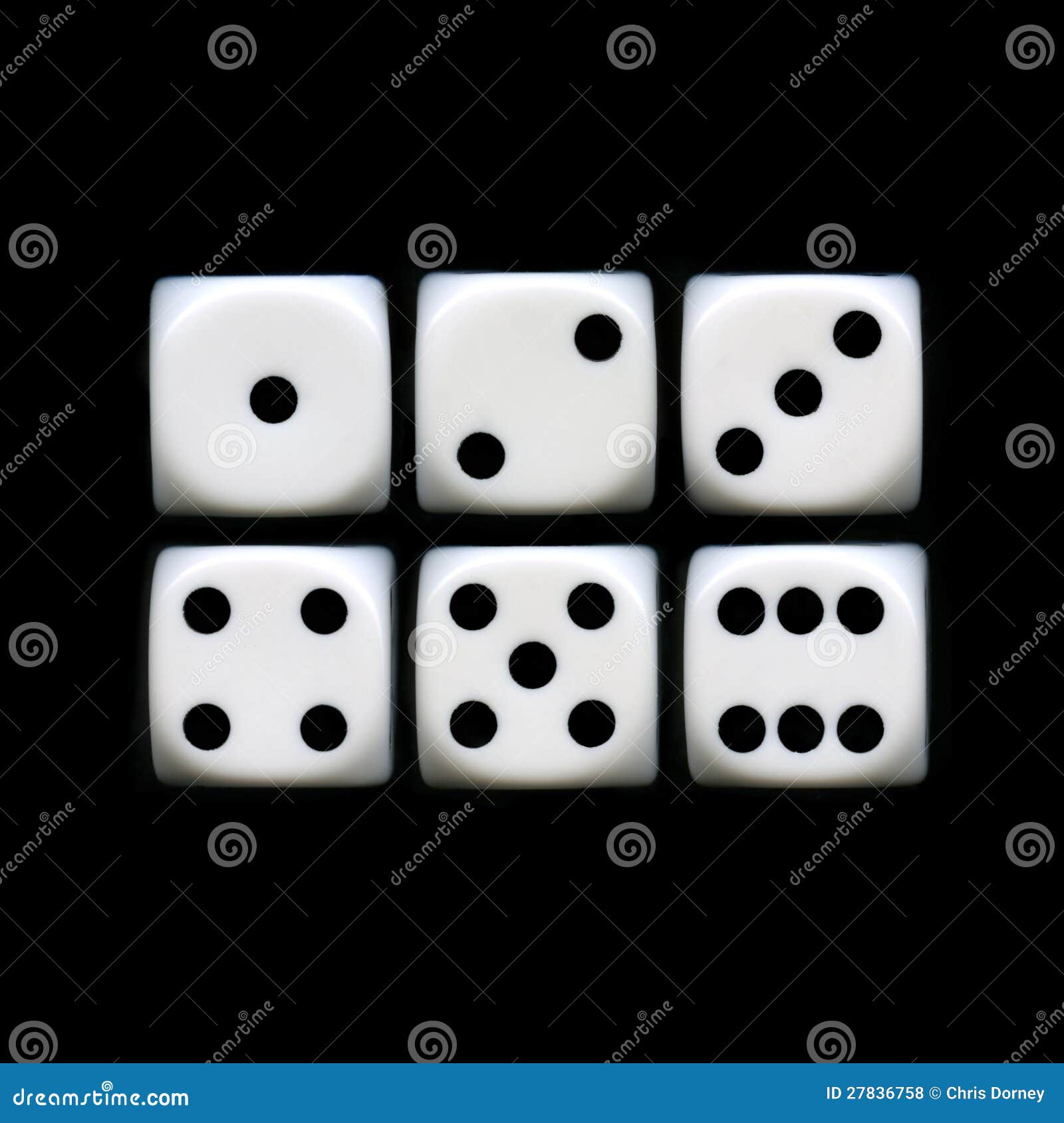 Sei lati di un dado fotografia stock. Immagine di scommettere - 27836758