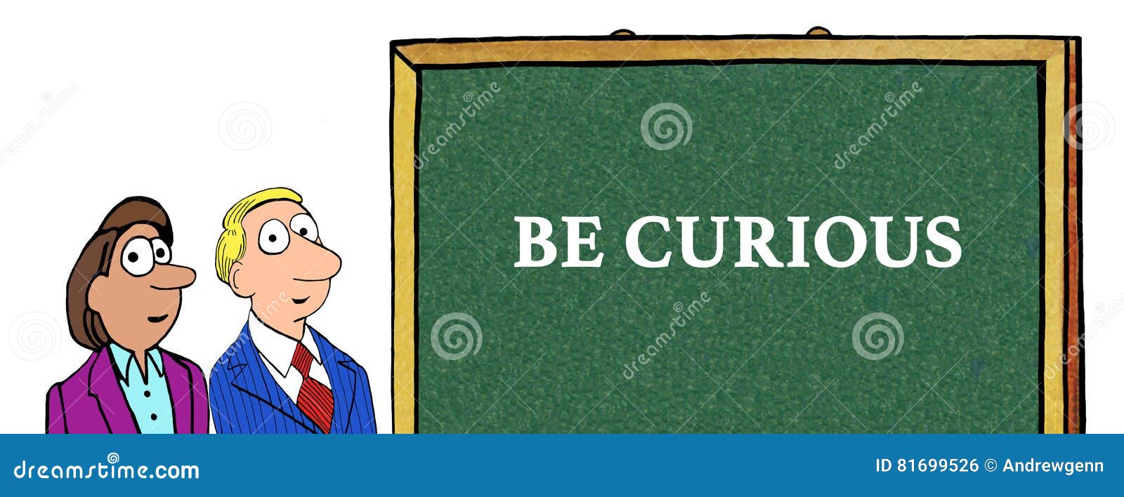 Seien Sie neugierig stock abbildung. Illustration von geöffnet - 81699526