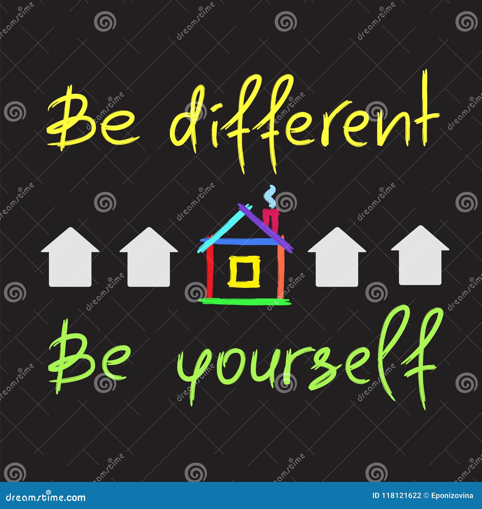 Seien Sie Unterschiedlich, Seien Sie Sich Vektor Abbildung ...