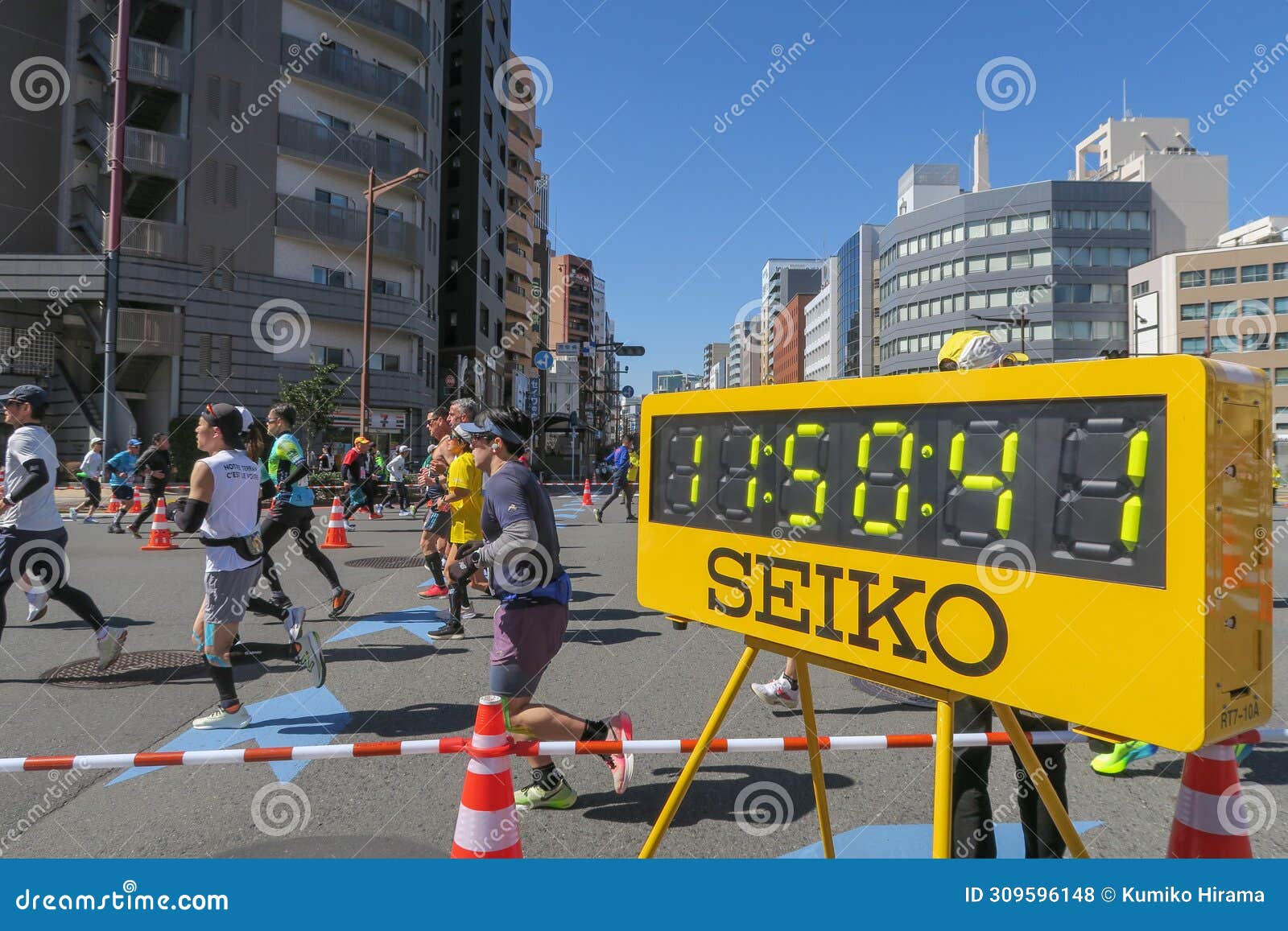 SEIKO Digital Marathon Clock Placed at Tokyo Marathon Editorial Stock ...