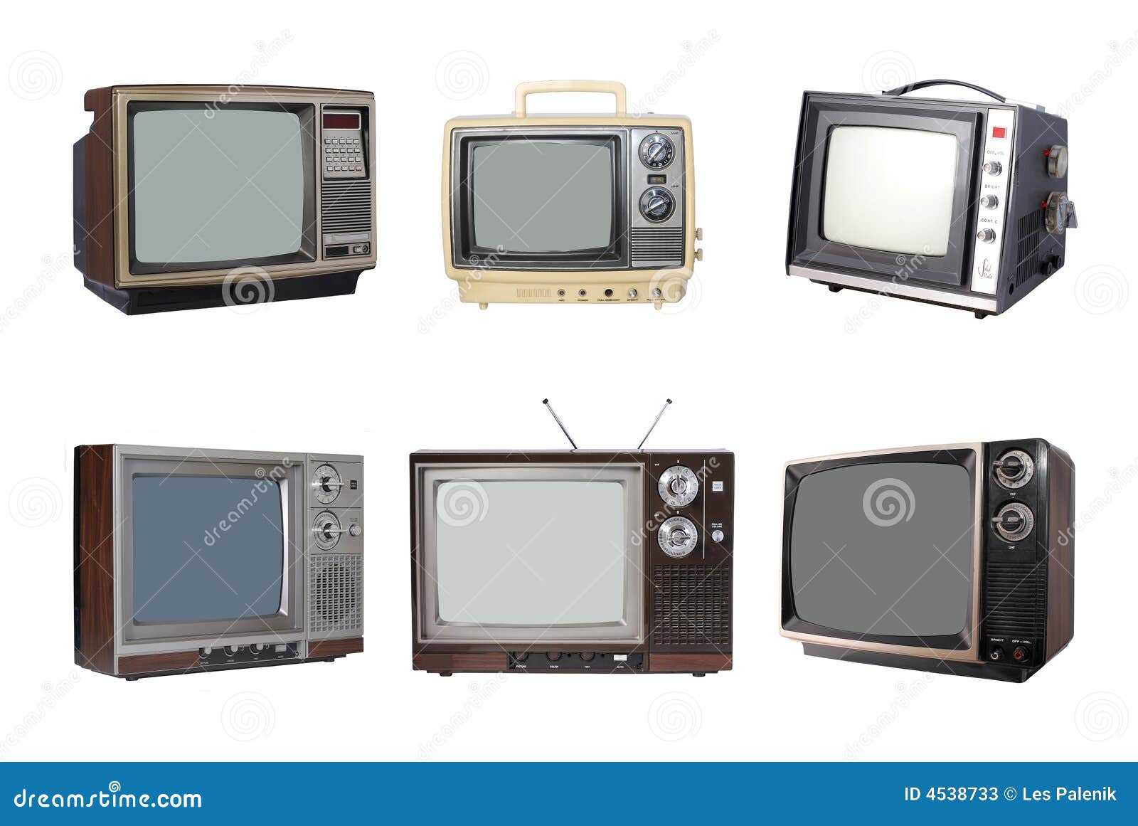 Seis Aparelhos De Televisão Do Vintage Imagem de Stock - Imagem de ...