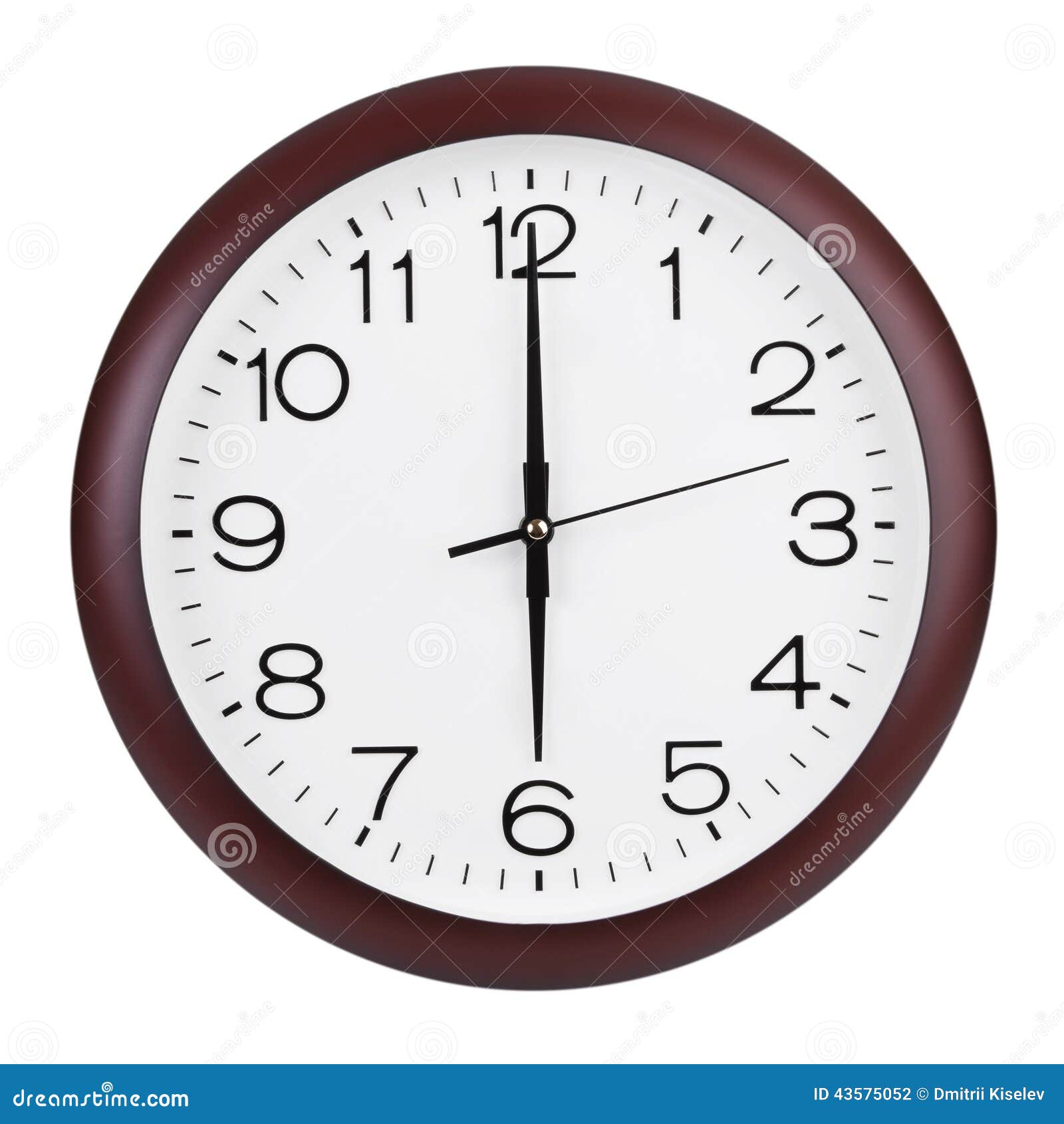 Seis Horas En El Reloj Redondo Foto de archivo - Imagen de cosquilleo ...