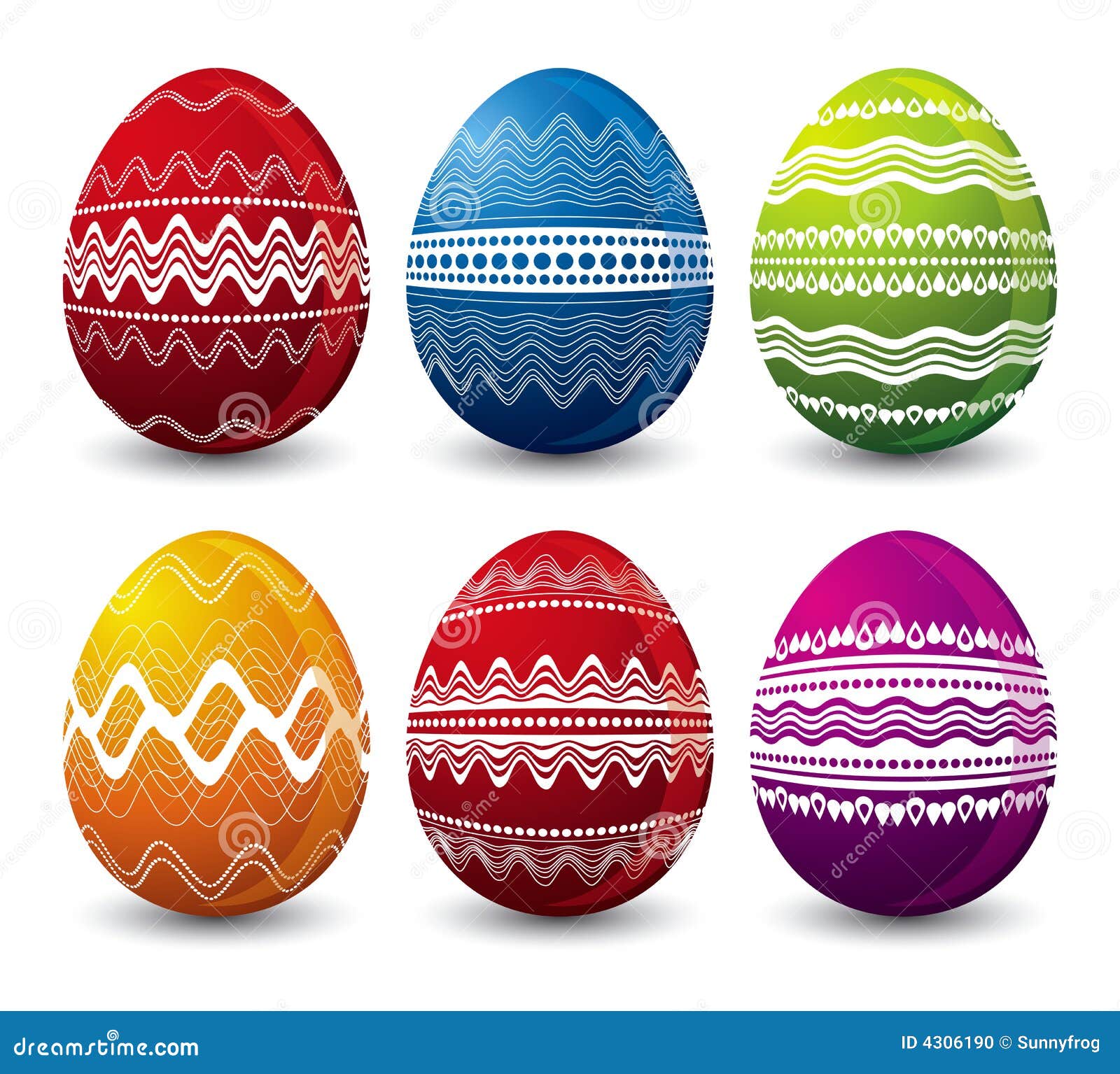 Seis Huevos De Pascua, Vector Ilustración del Vector - Ilustración de ...