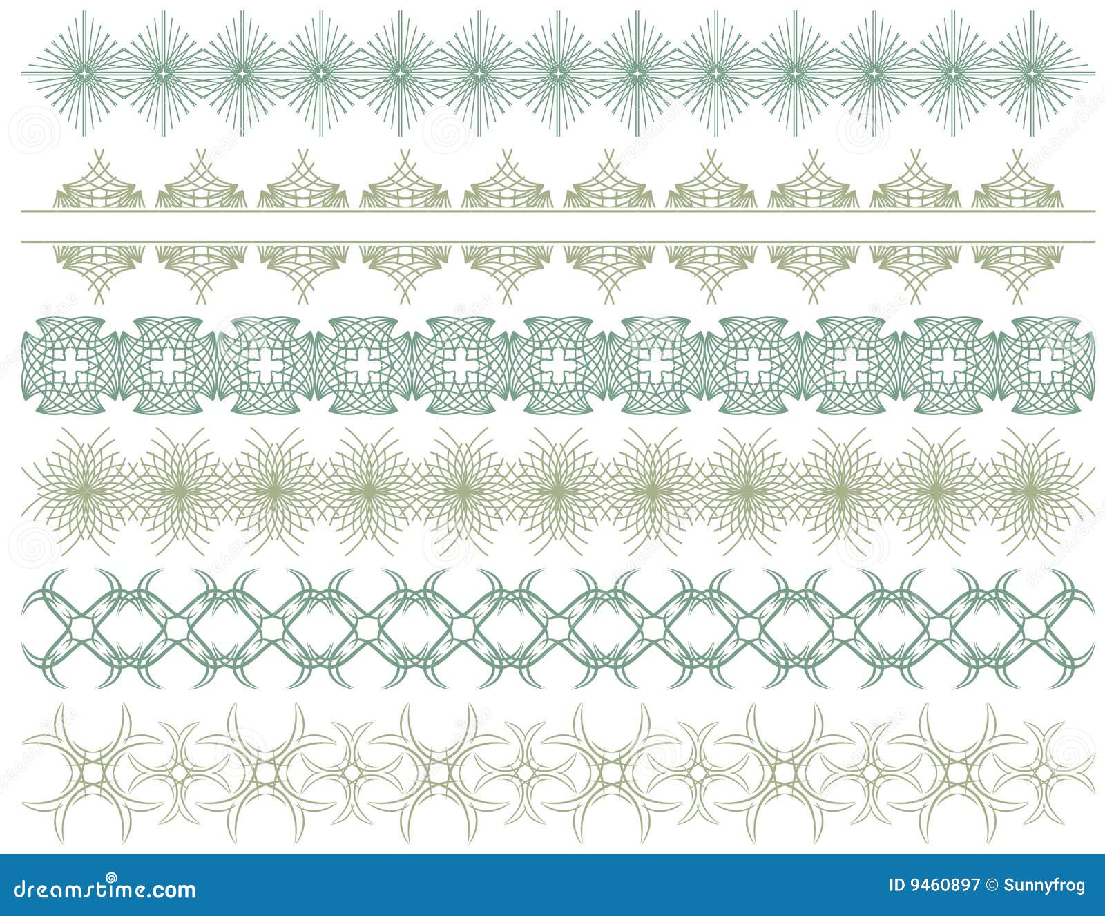 Seis Líneas Decorativas, Vector Ilustración del Vector - Ilustración de ...