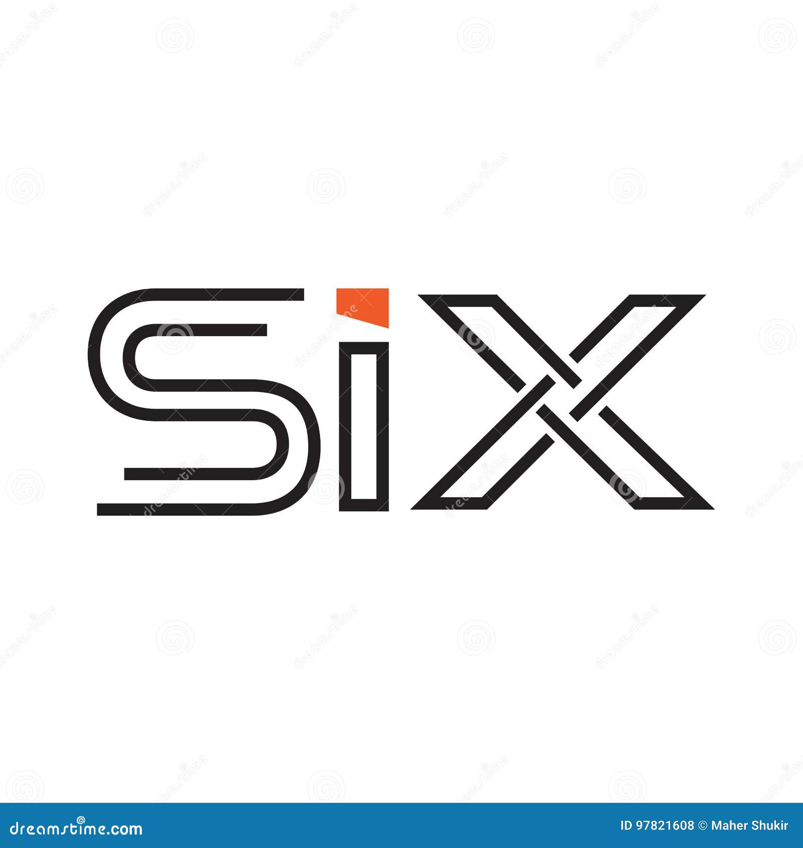 Seis logotipos ilustração do vetor. Ilustração de letras - 97821608