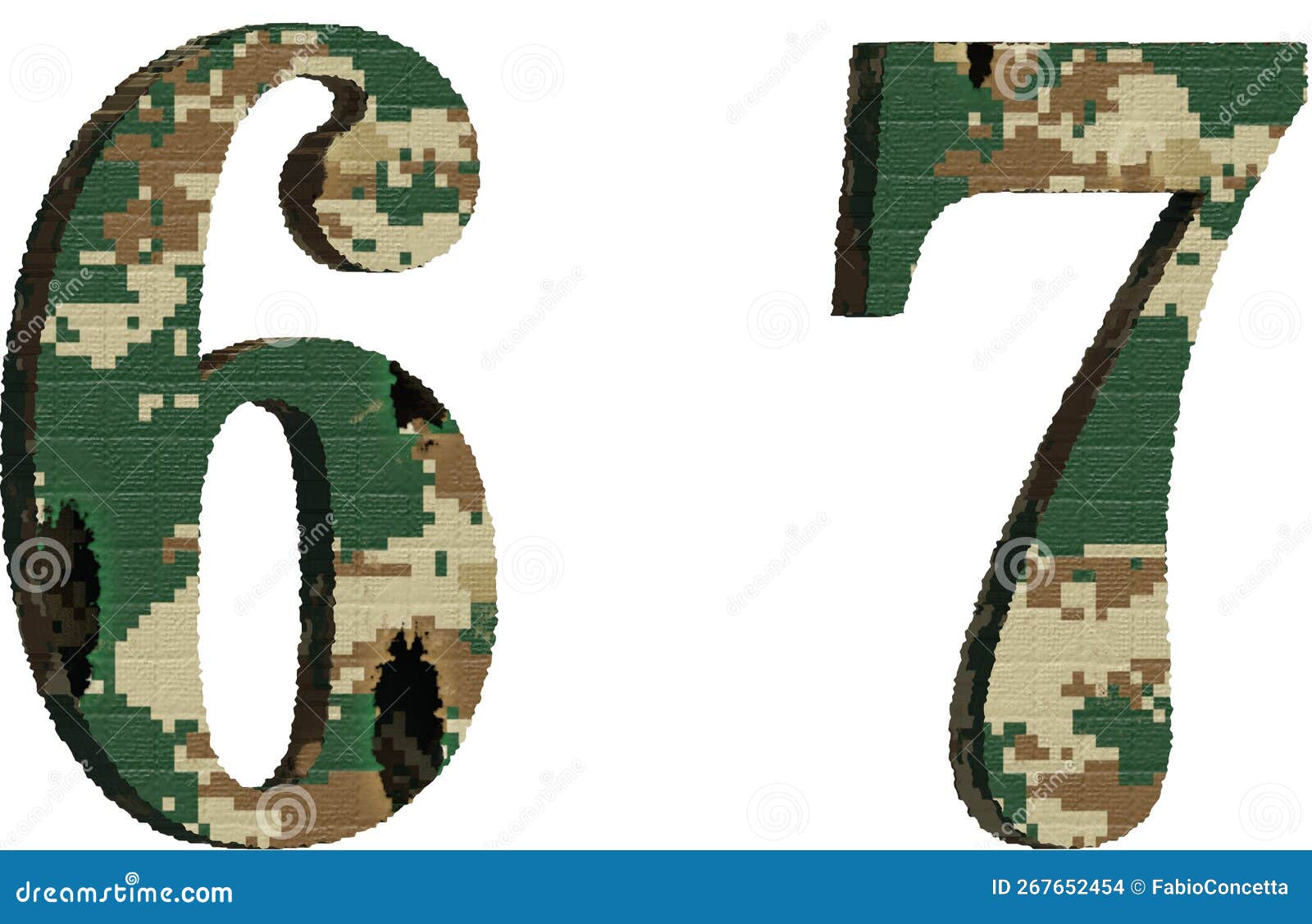 Abstract Font Alphabet with Military Camouflage Texture Pair of Numbers ...