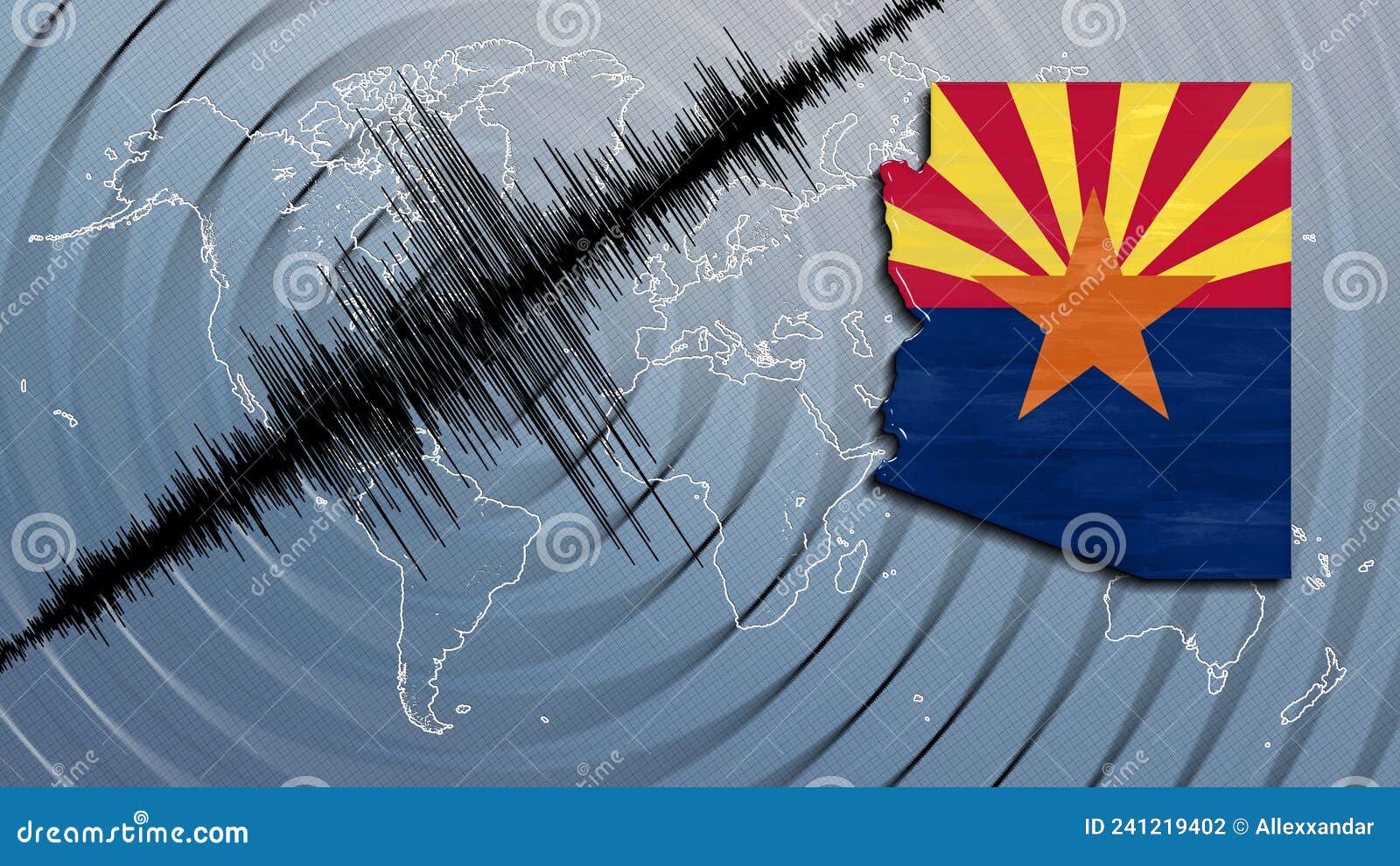 Seismic Activity Earthquake Arizona Map Stock Illustration ...